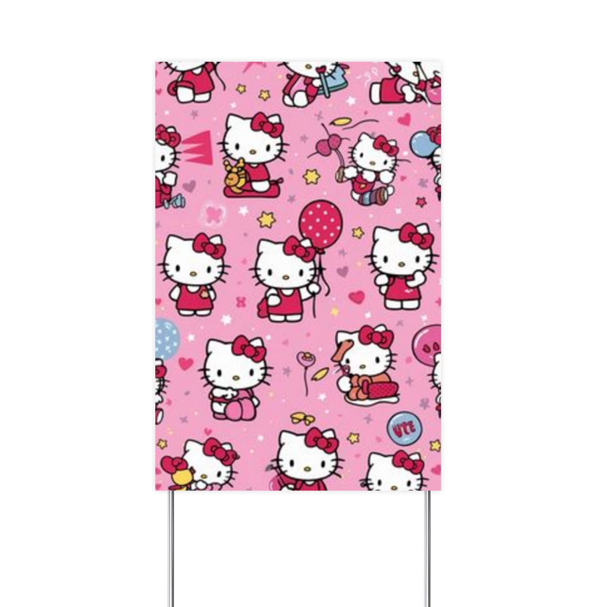 Sanrio Hello Kitty Cartoon Yard Sign Garden Club Farm Bathroom Wall ...
