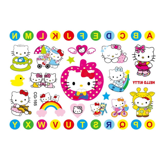Sanrio Hello Kitty Cat Tattoo Sticker Kuromi Mymelody Tattoos ...