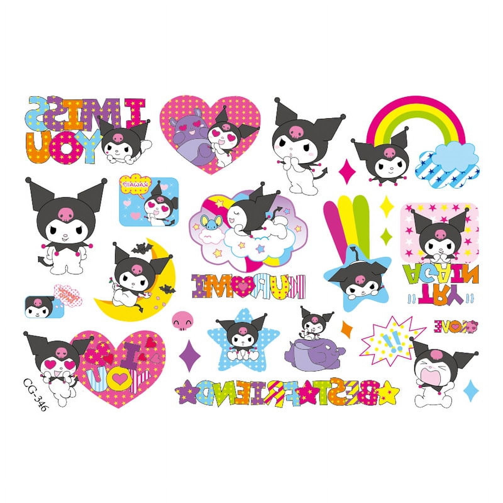 Sanrio Hello Kitty Cat Tattoo Sticker Kuromi Mymelody Tattoos ...