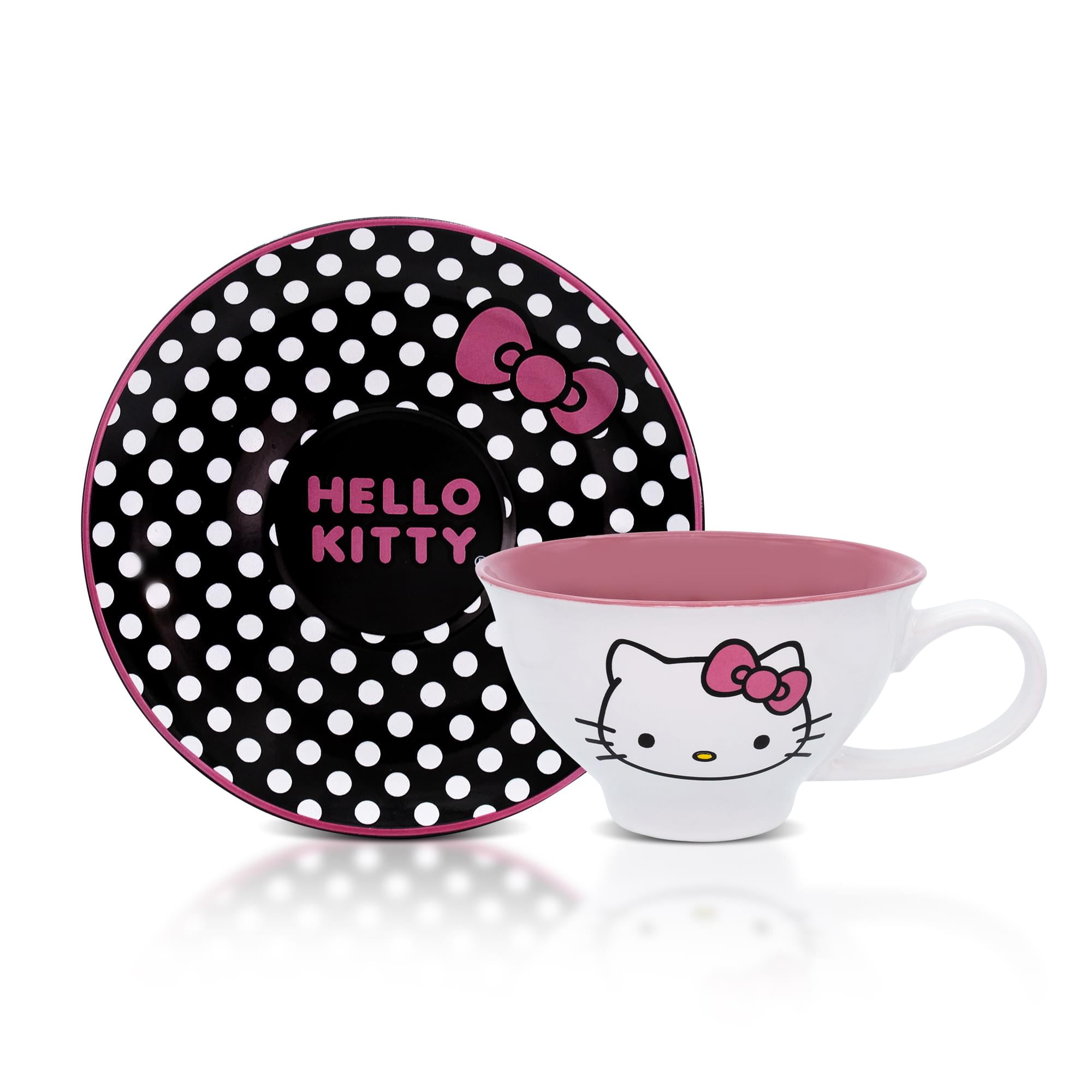 Sanrio Hello Kitty Ceramic Teacup and Saucer Set - Walmart.com