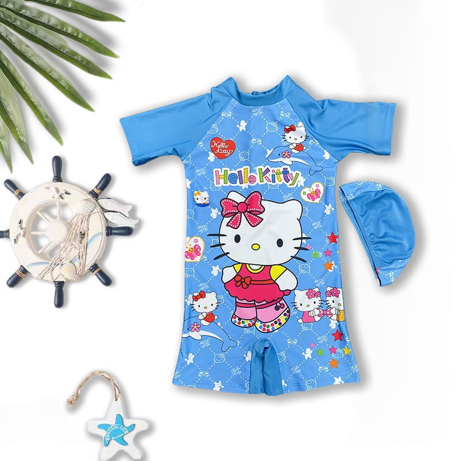 Sanrio Hello Kitty Child Bikini Girls Swimwear Kid One-Piece Swimsuit ...