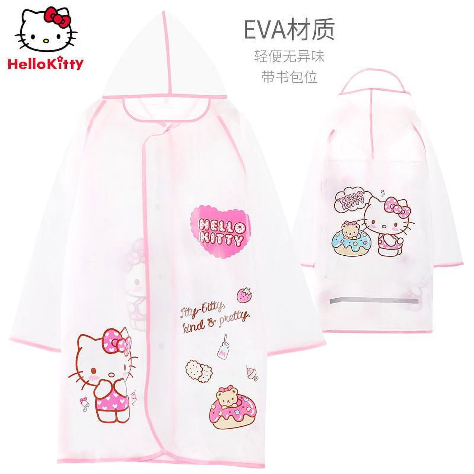 Sanrio Hello Kitty Children's Raincoat Transparent Cute Cartoon Kawaii ...