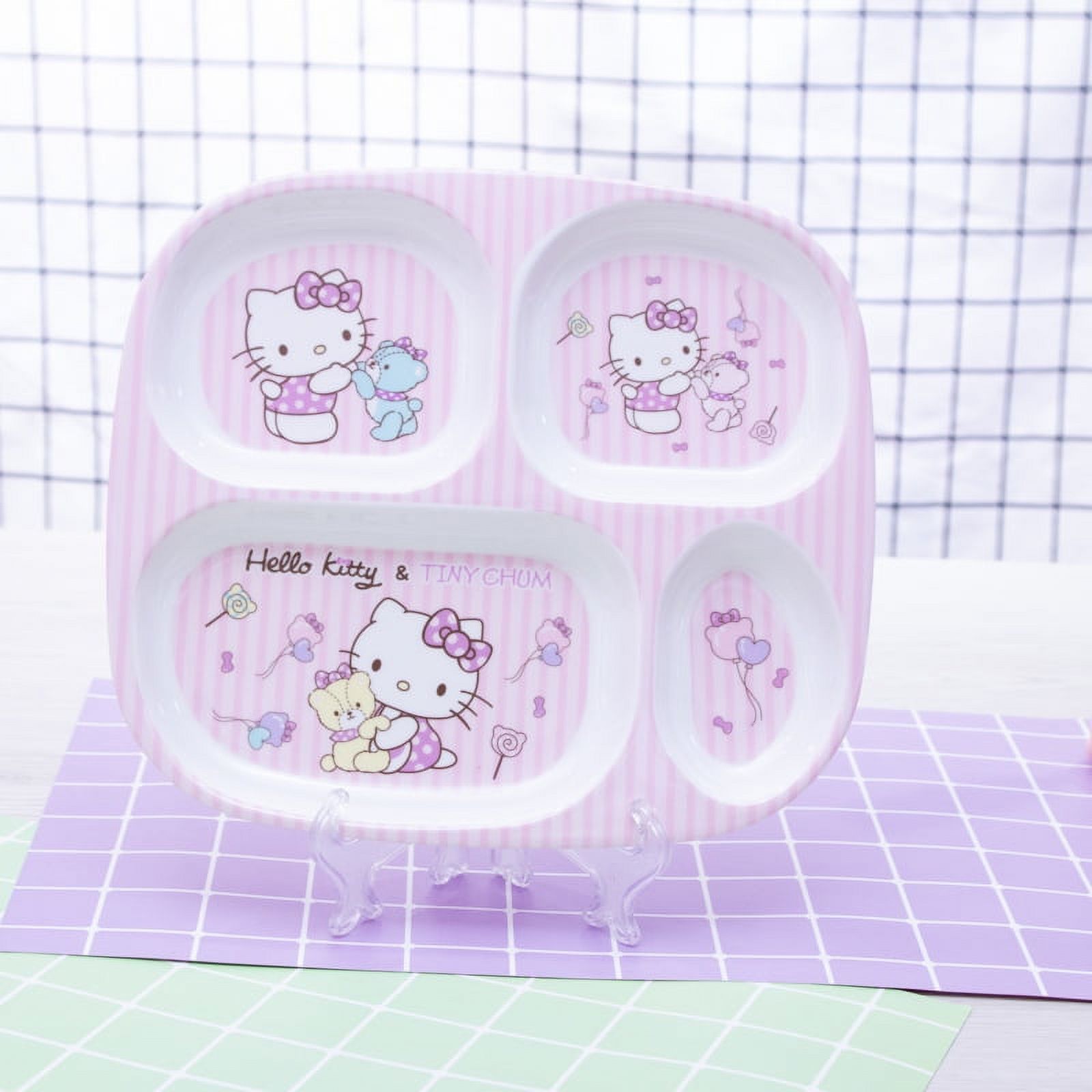 Sanrio Hello Kitty Children‘s Tableware Set Kawaii Kuromi Compartment ...