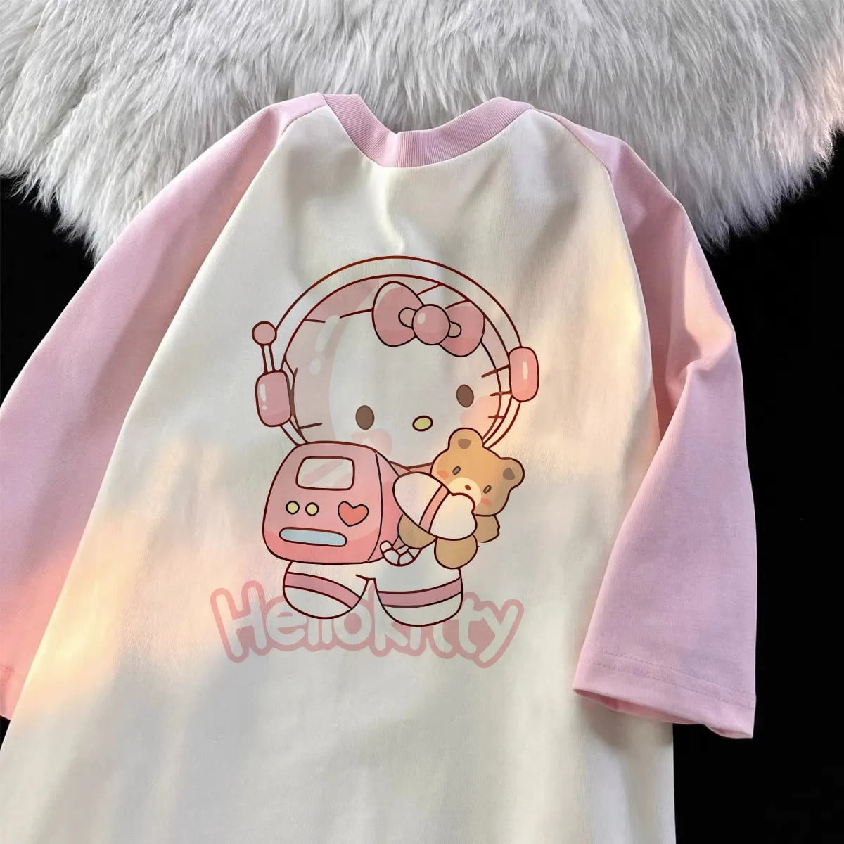 Sanrio Hello Kitty Cinnamorol Women T-Shirts Oversize Couple Cartoon ...