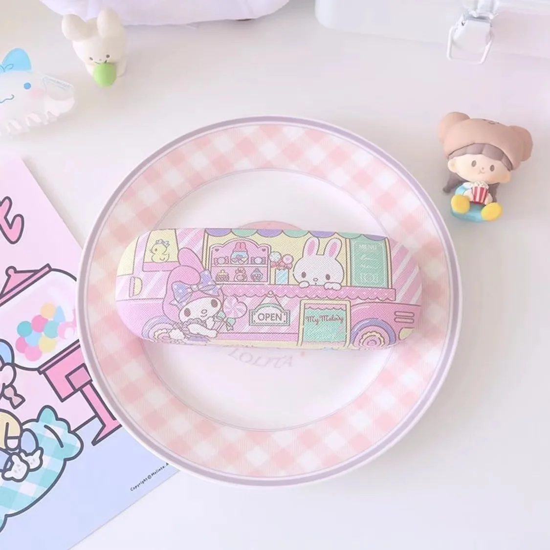 Sanrio Hello Kitty Cinnamoroll Kuromi Glasses Case Myopia Glasses ...
