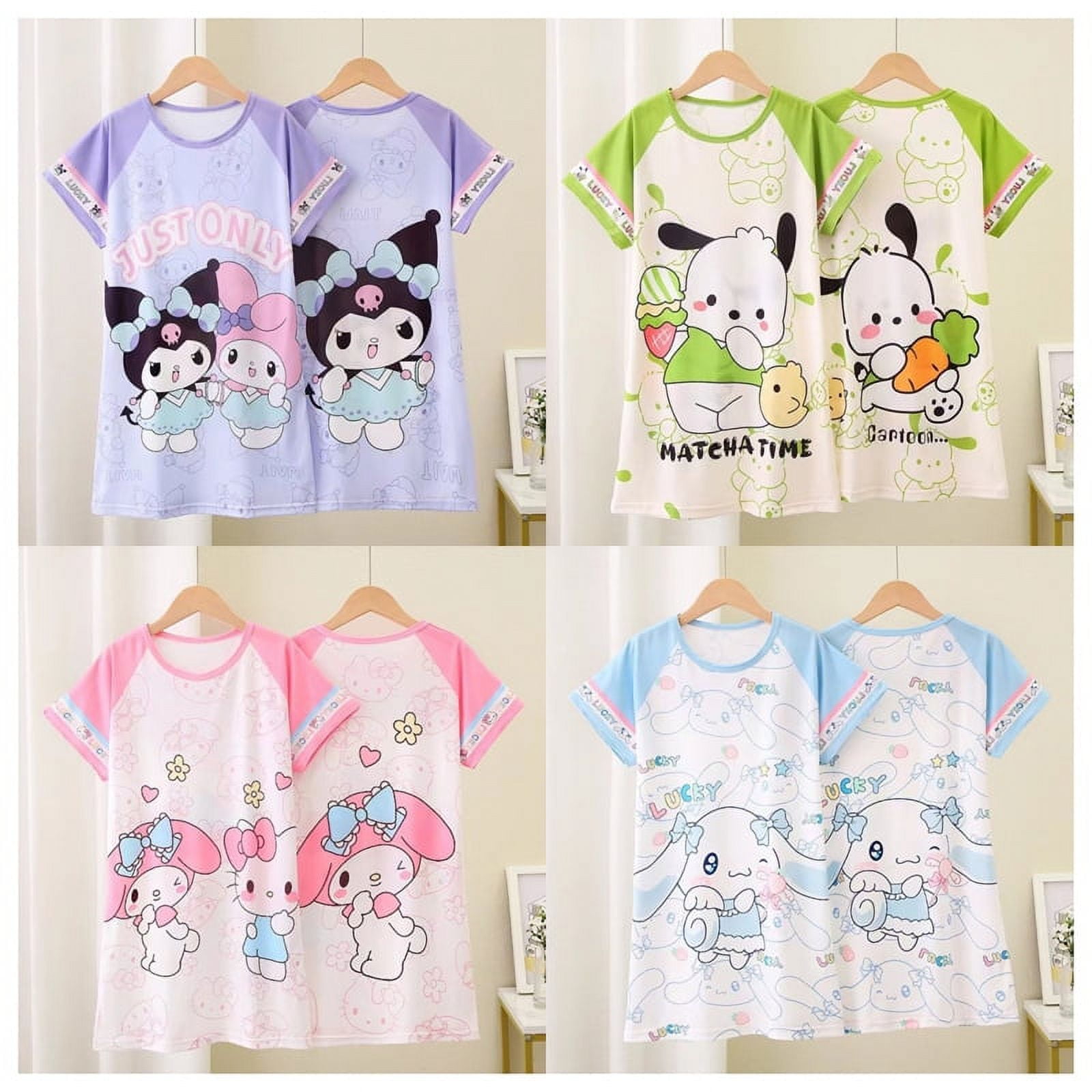 Sanrio Hello Kitty Cinnamoroll Nightgown Children Dress Cartoon Sweet ...