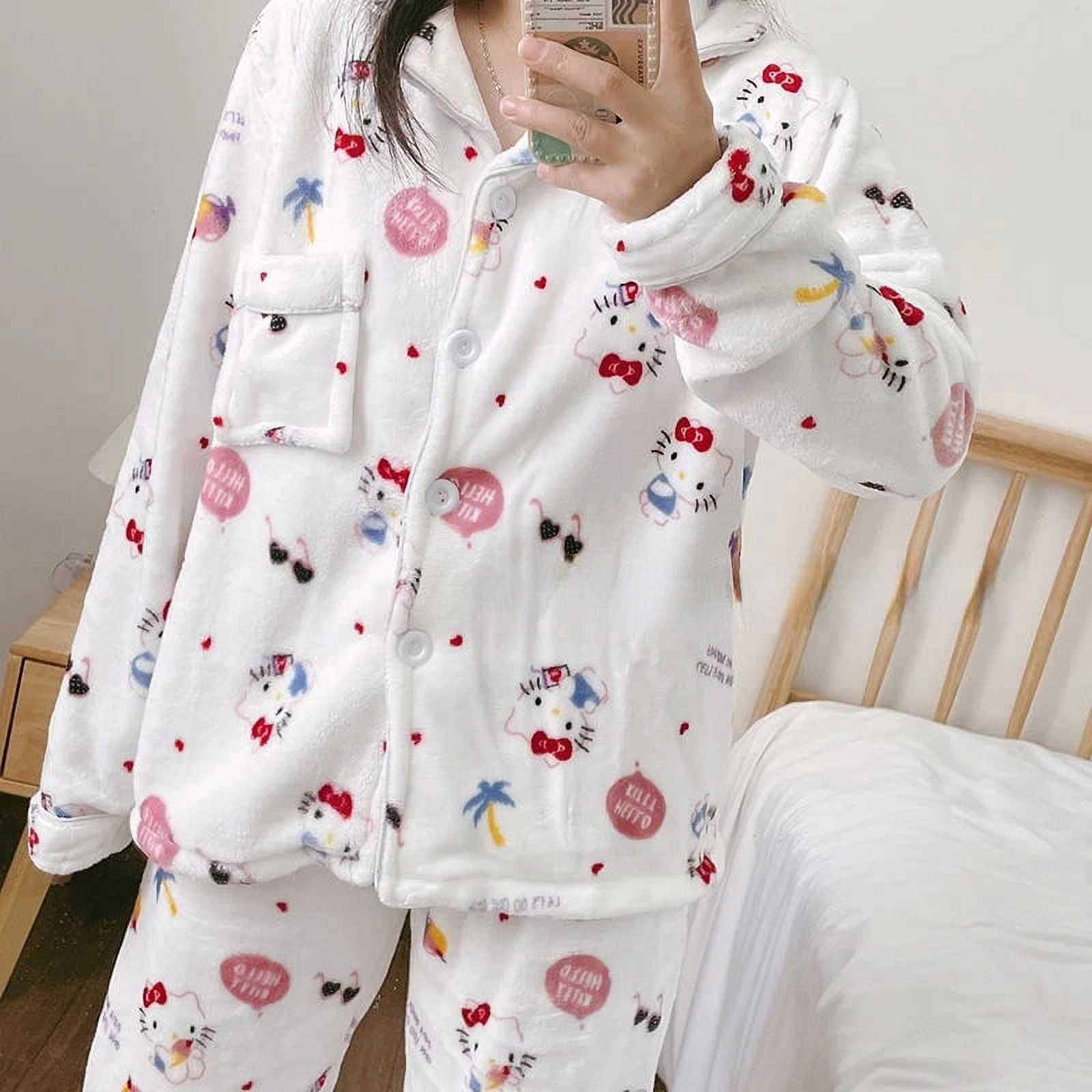Sanrio Hello Kitty Cinnamoroll Plush Pijamas Kuromi Melody Y2k Cartoon ...