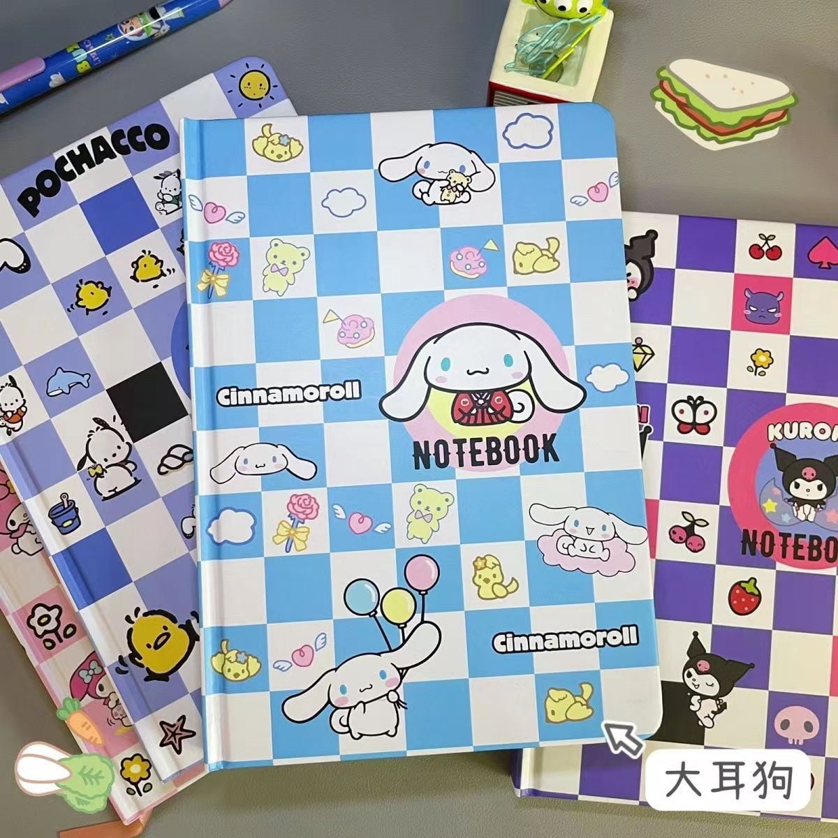 Sanrio Hello Kitty Cinnamoroll Pochacco Kuromi Cute Notebook Student ...