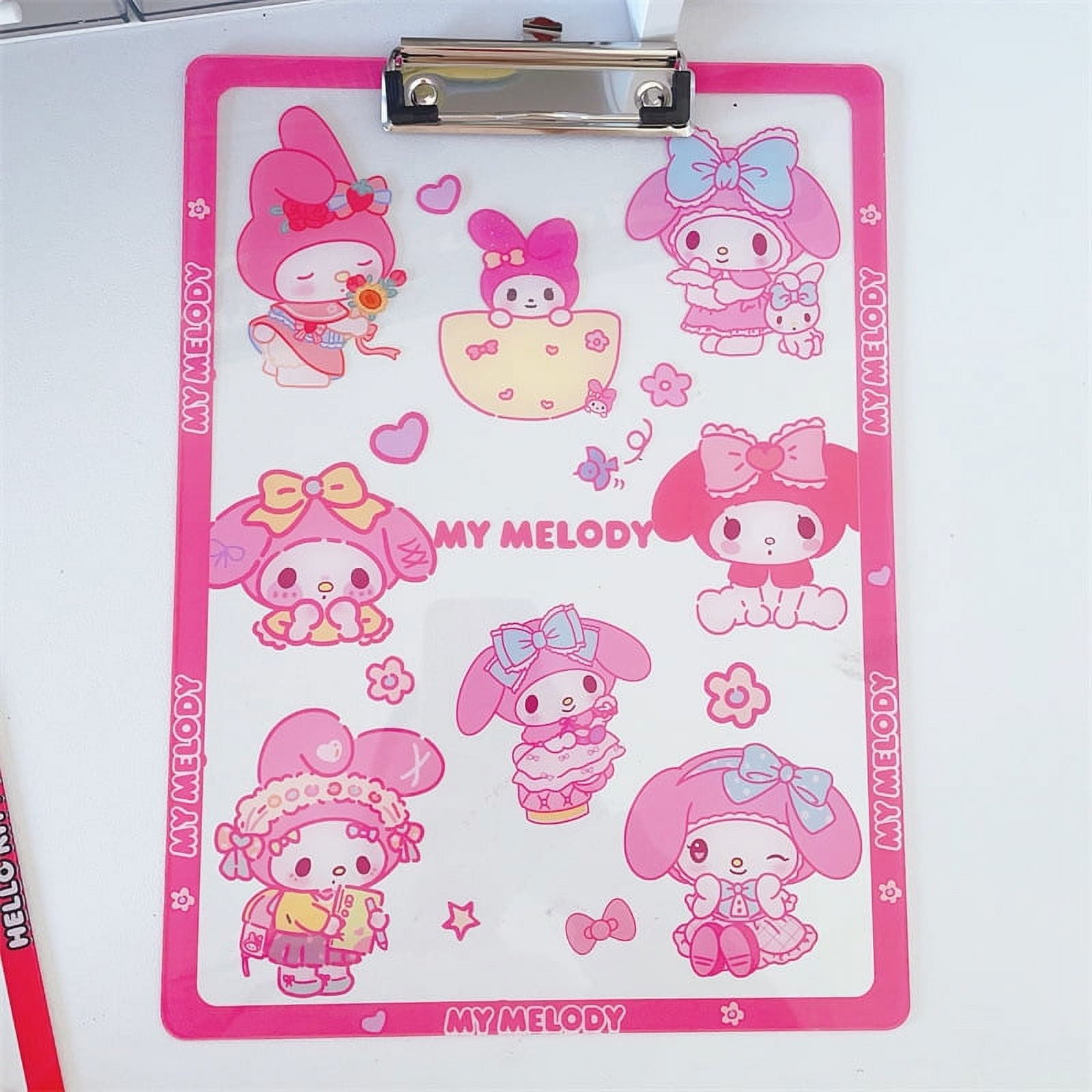 Sanrio Hello Kitty Cinnamoroll Writing Pad Board Clip Kuromi My Melody ...
