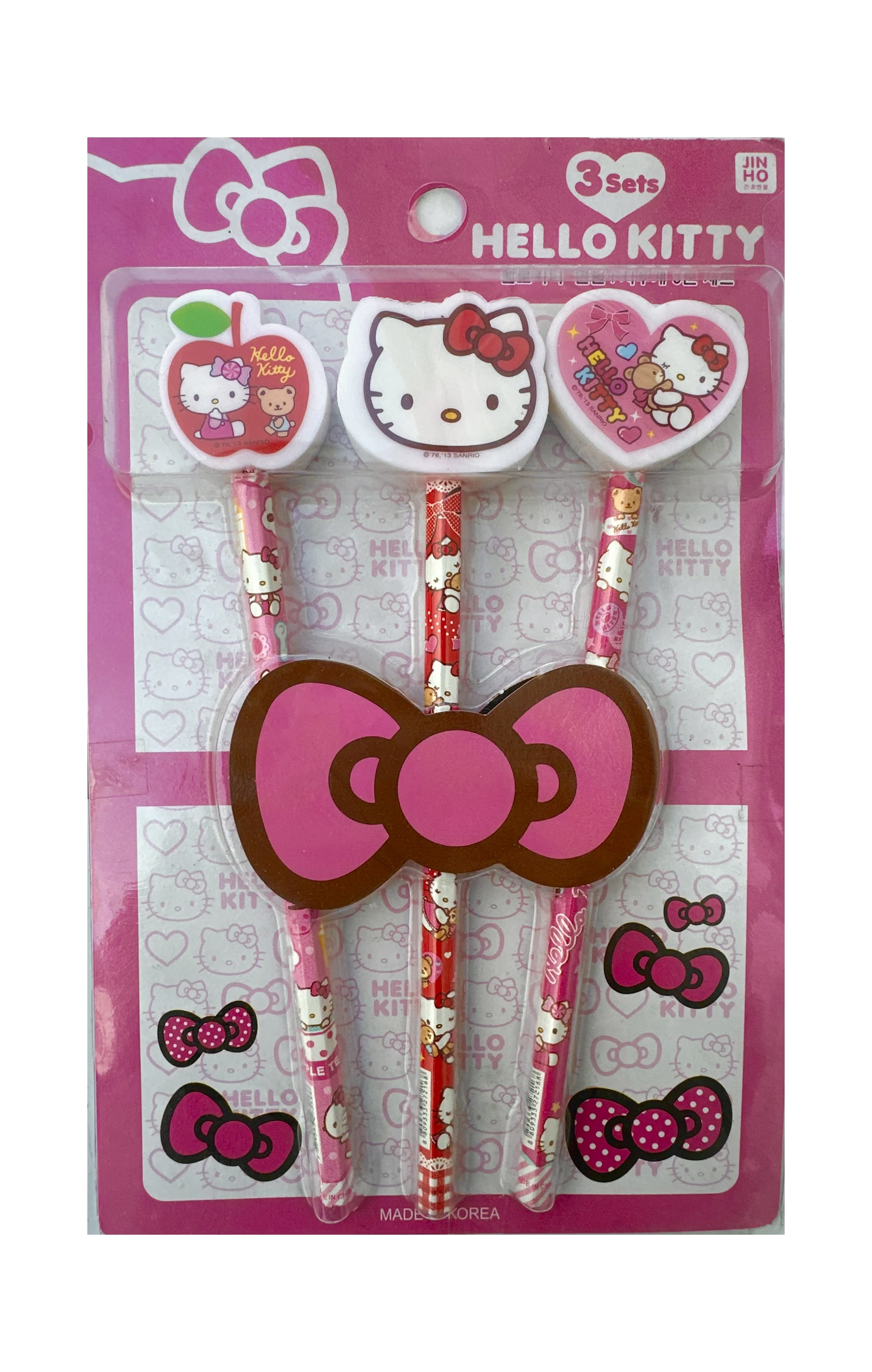 3pk Sanrio Hello Kitty Classic Face Shaped Eraser Pencil Set ( 3 ...