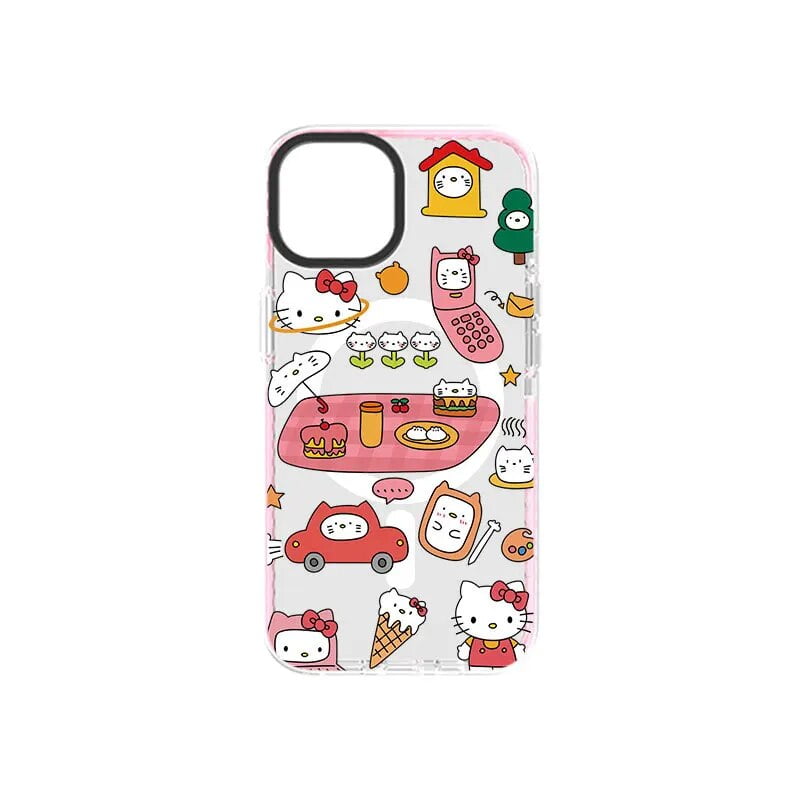 Sanrio Hello Kitty Clear Built-in Magnetic Circle Phone Case for IPhone ...
