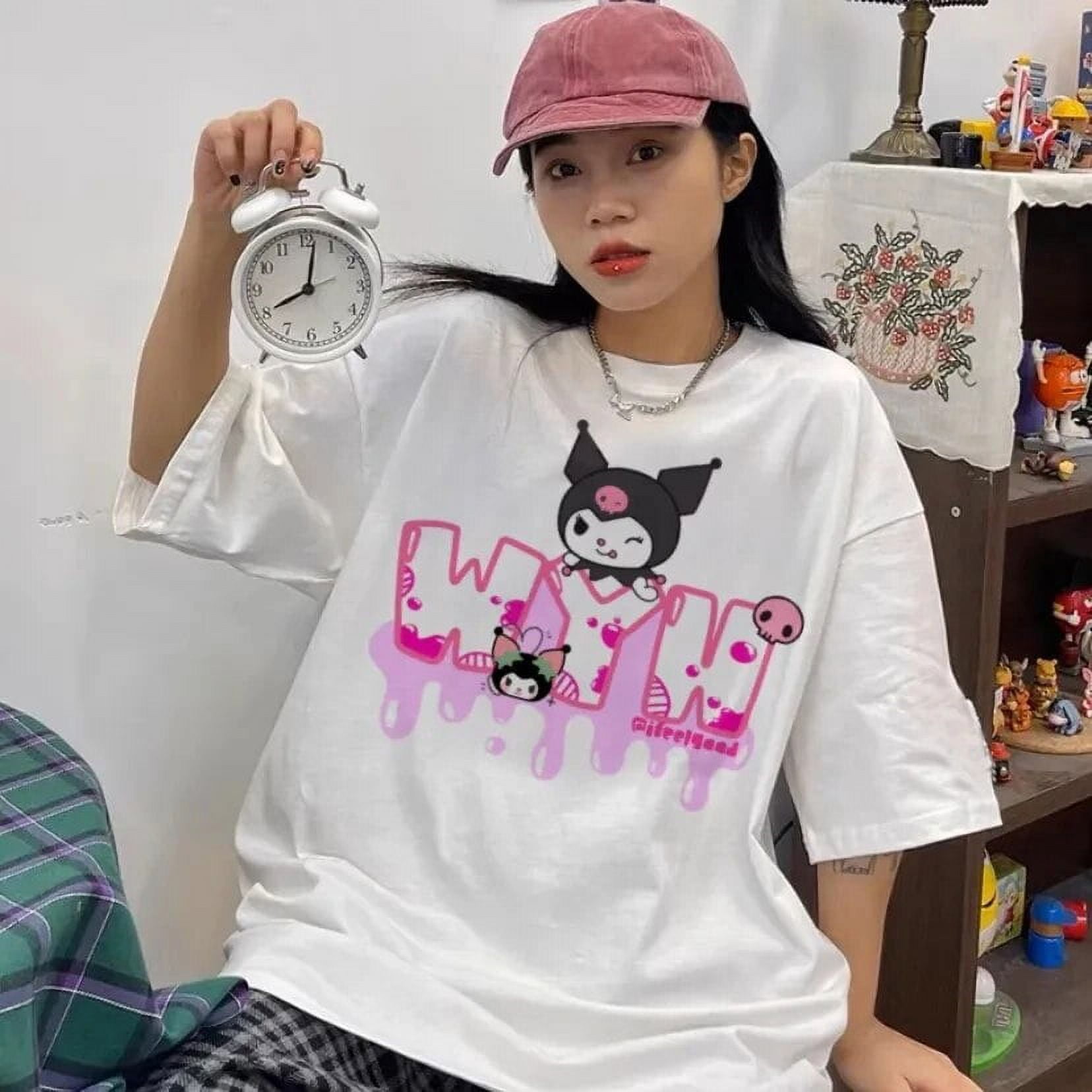 Sanrio Hello Kitty Clothes Kawaii Aesthetics Oversized T-shirt Women ...