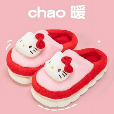 Hello Kitty Women’s Embroidered Velour Slide Slippers - Walmart.com