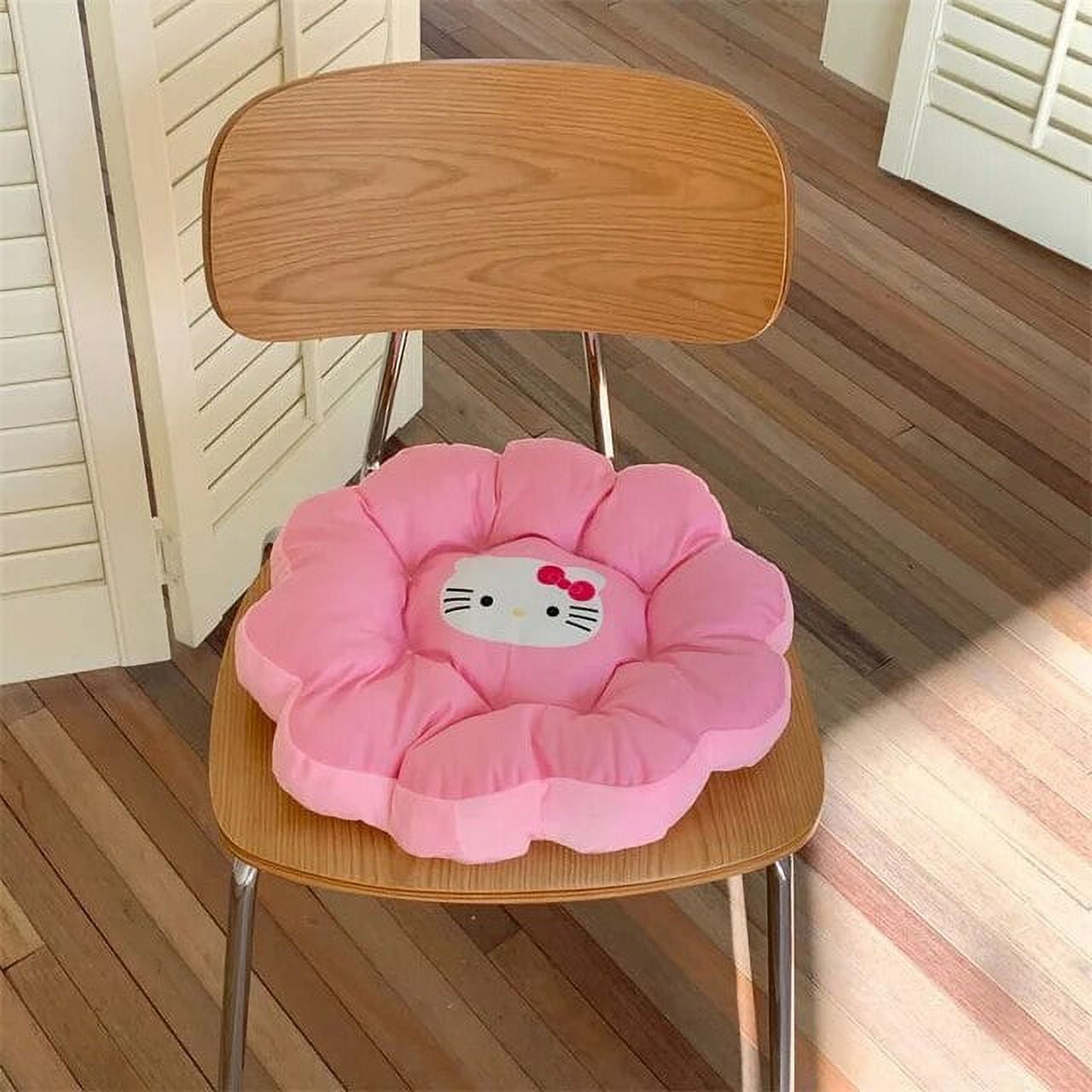 Sanrio Hello Kitty Cushion Cute Round Flower Pillow Home Dormitory Office Cushion Students Soft ...