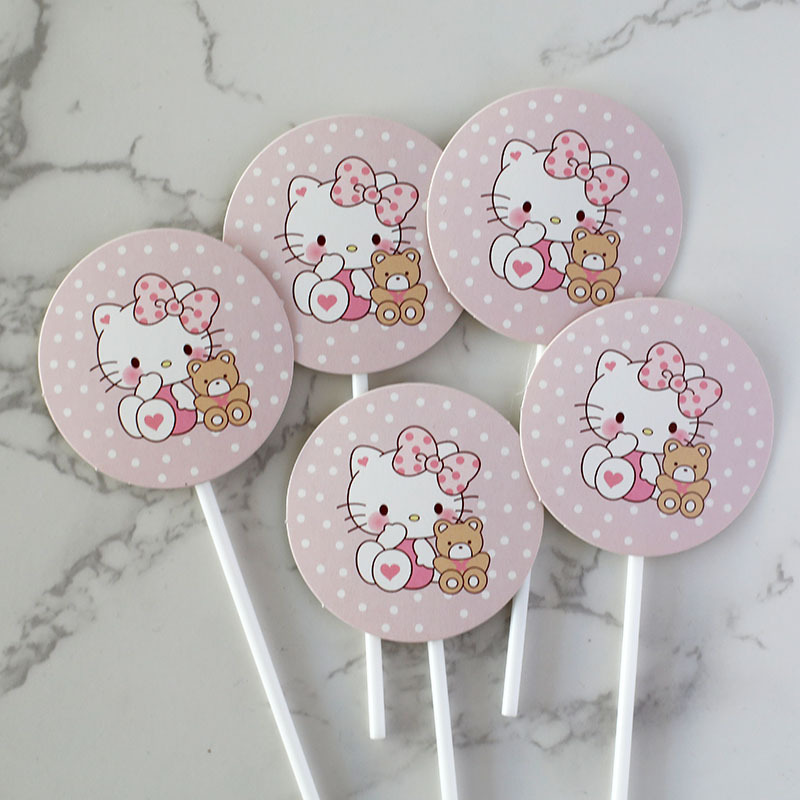 Sanrio Hello Kitty Cute Cartoon Cake Insert Kawaii Party Gathering ...