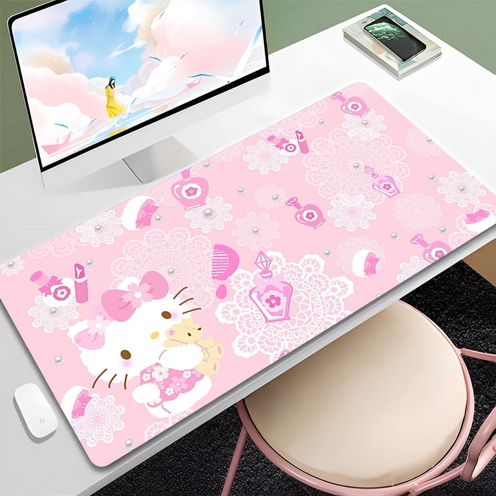Sanrio Hello Kitty Cute Cat Mouse Pad Cartoon Computer Laptop Large ...