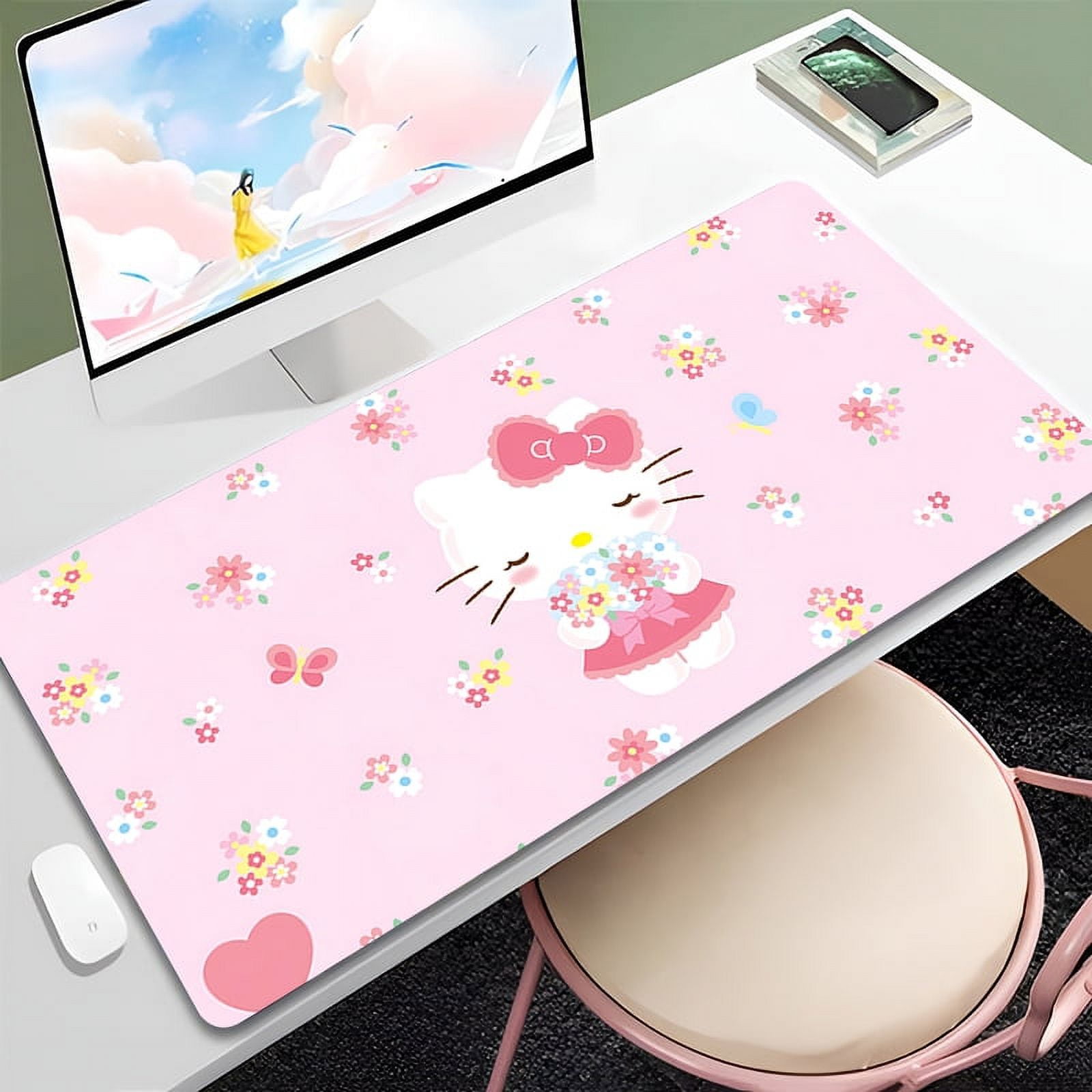Sanrio Hello Kitty Cute Cat Mouse Pad Cartoon Computer Laptop Large ...