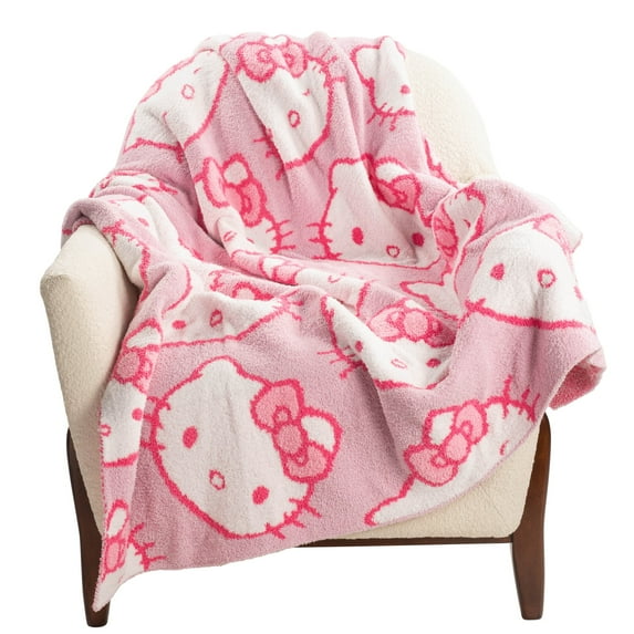 Sanrio, Hello Kitty Feather Knit Throw, 50x60 inches, Soft Blanket ...