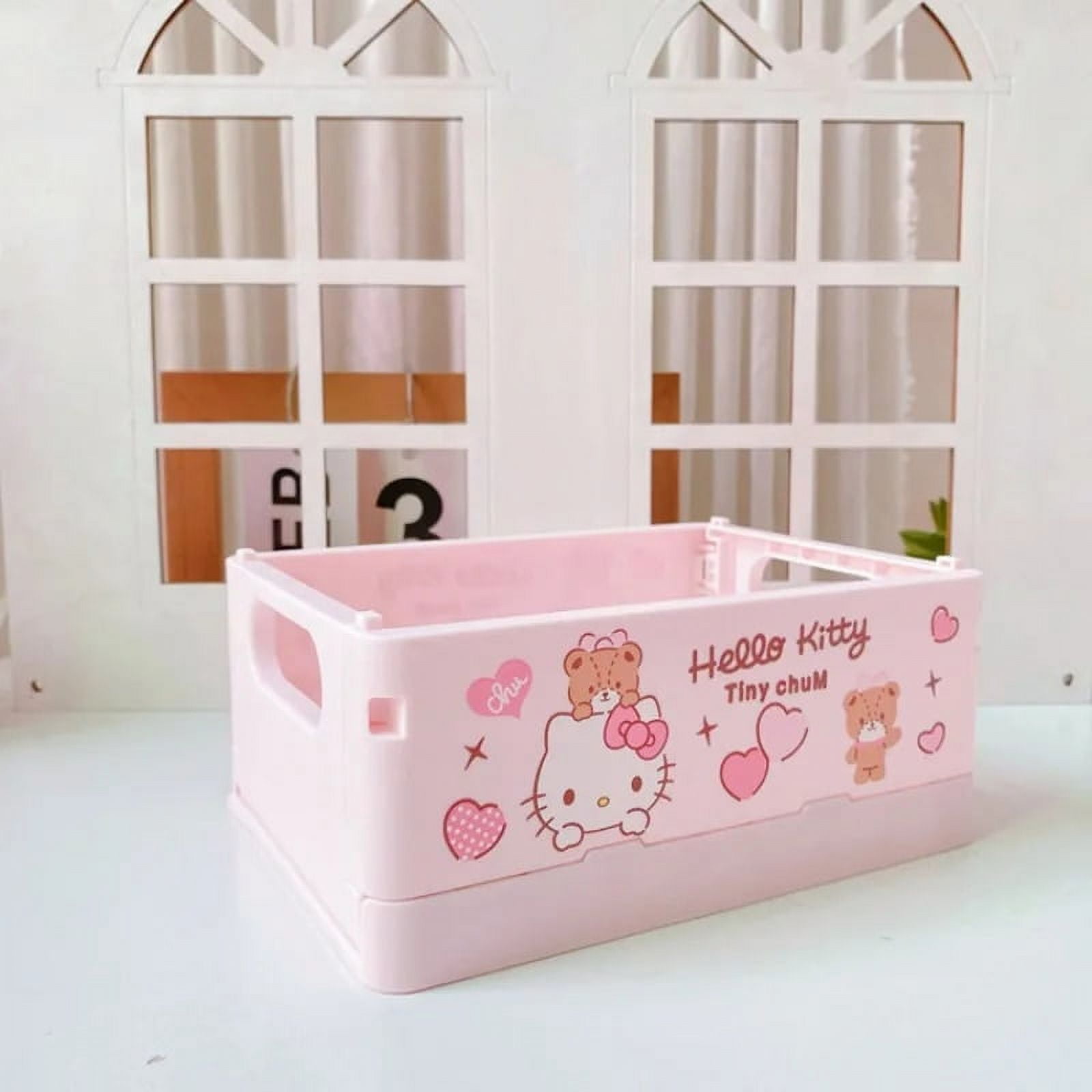 Sanrio Hello Kitty Cute Foldable Storage Box Cartoon Desktop Organizer ...