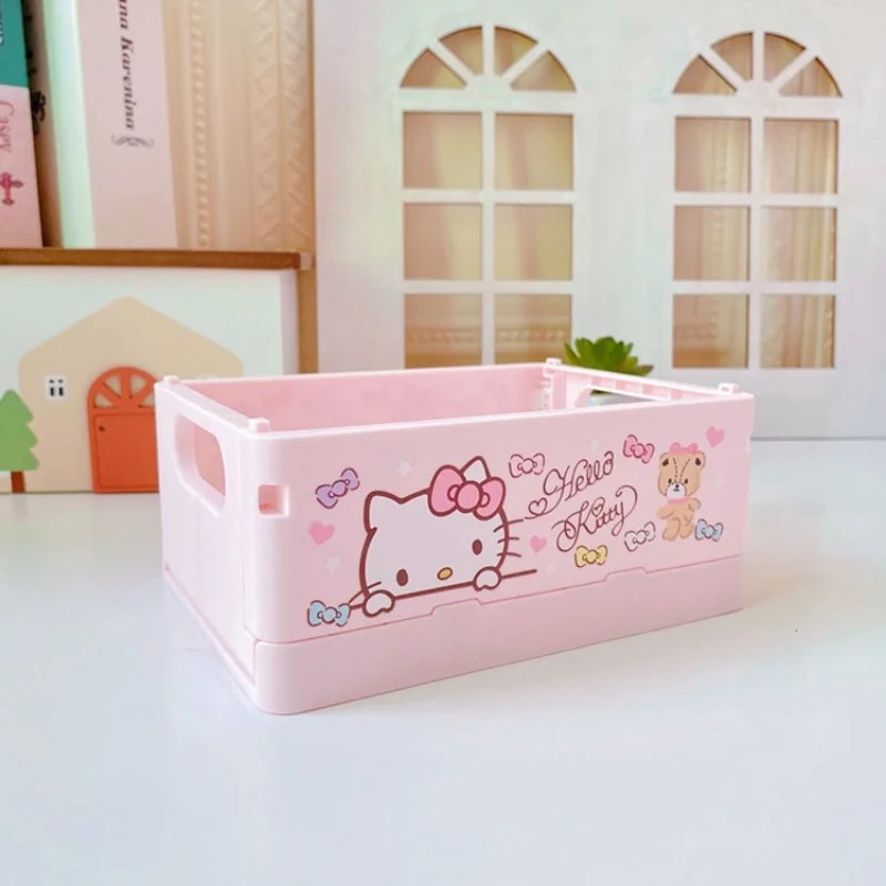 Sanrio Hello Kitty Cute Foldable Storage Box Cartoon Desktop Organizer ...