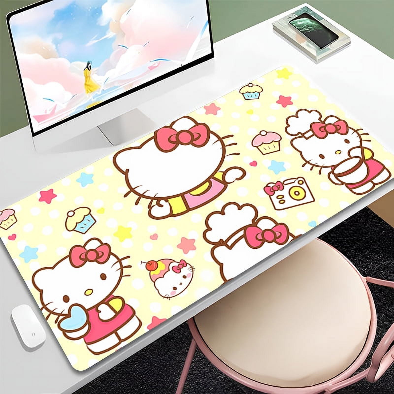 Sanrio Hello Kitty Cute Mousepad 900x400 Office Table Mat Large Laptop ...