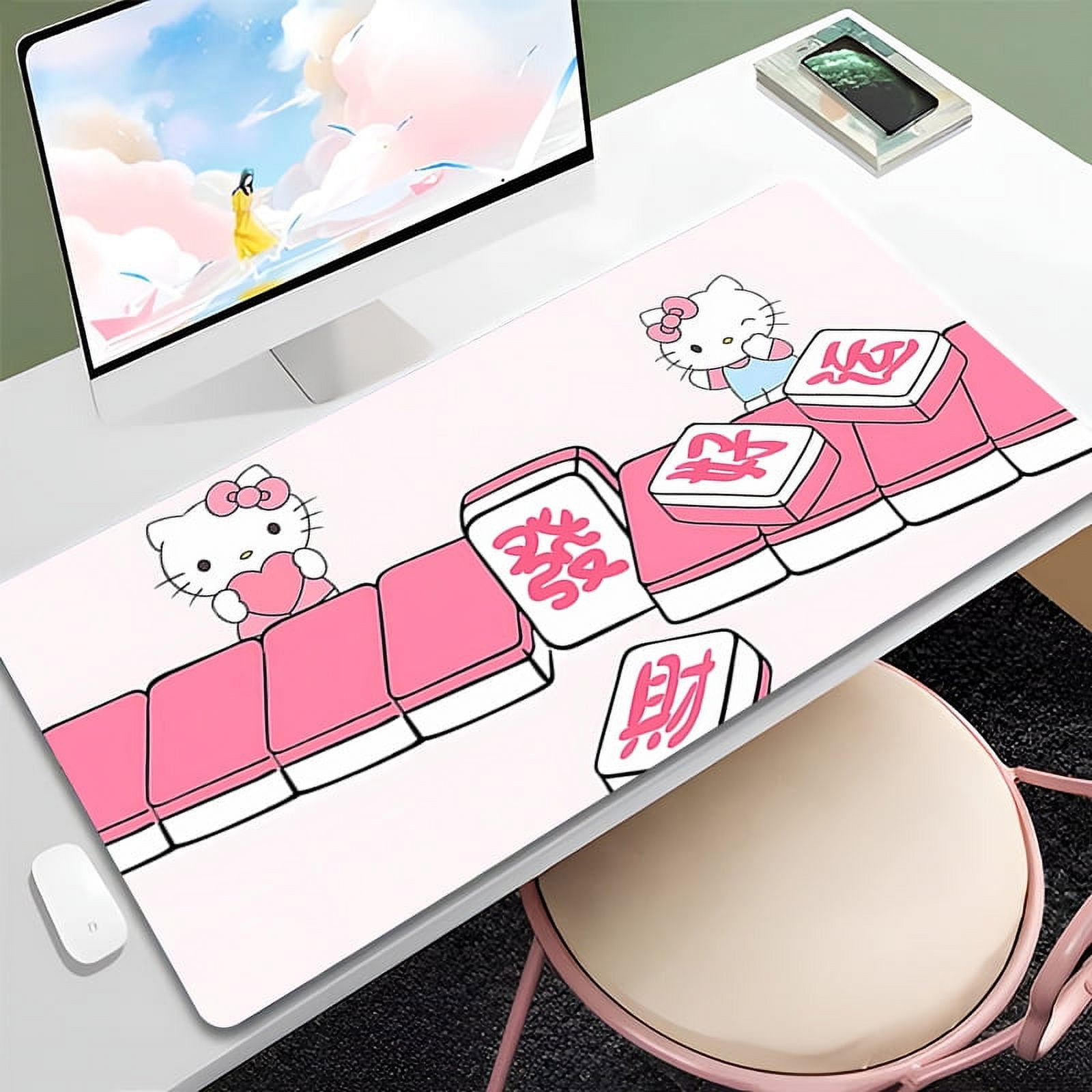 Sanrio Hello Kitty Cute Mousepad 900x400 Office Table Mat Large Laptop ...