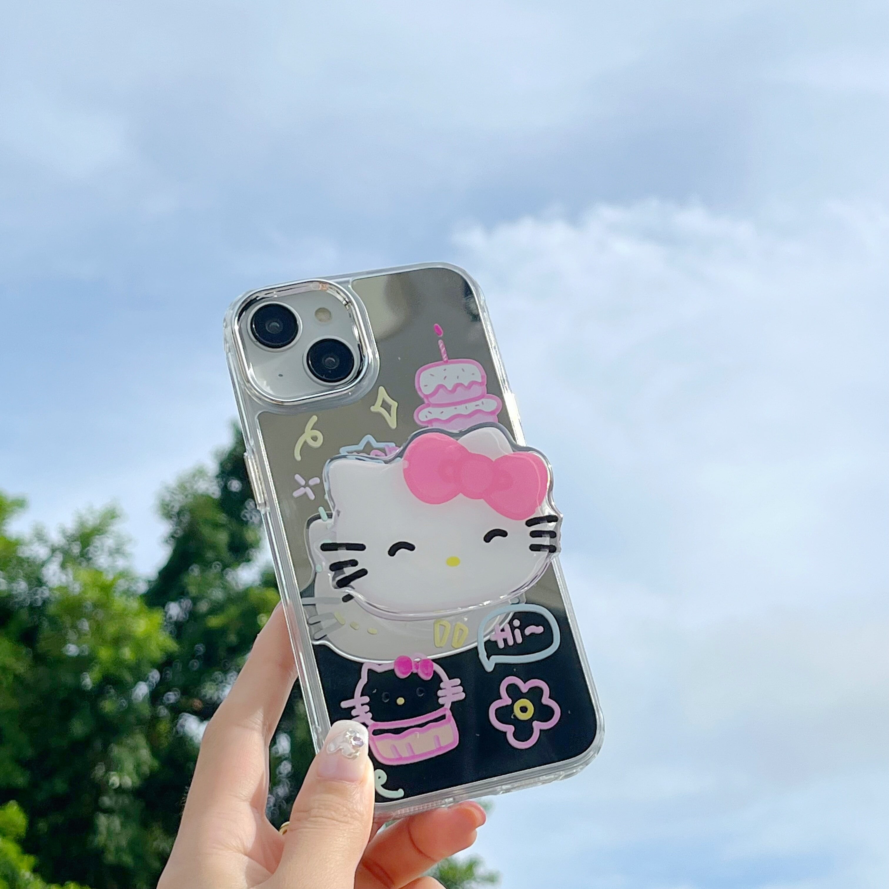 Sanrio Hello Kitty Cute With Kitty stand Phone Cases For iPhone 15 14 ...