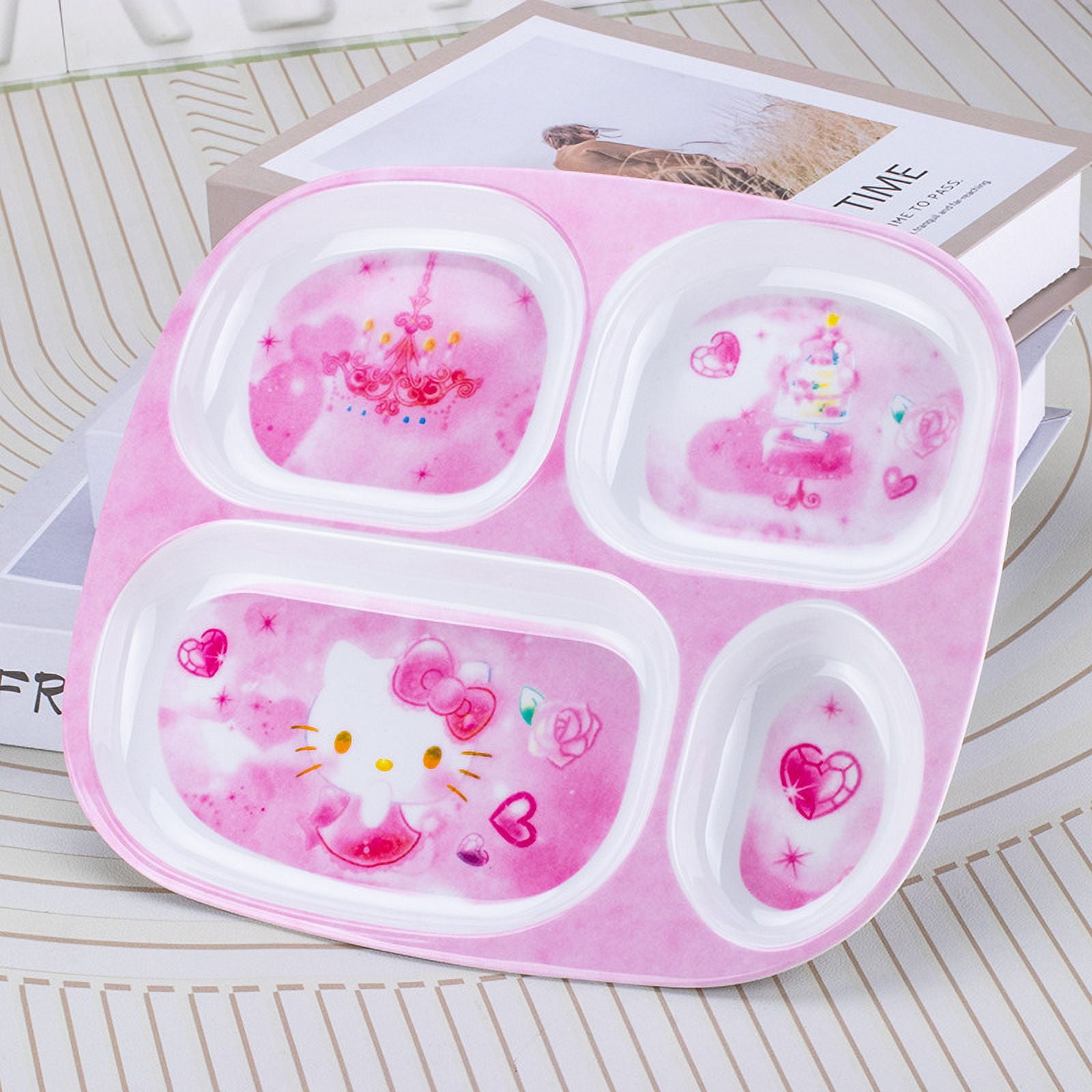 Sanrio Hello Kitty Dinner Plate Compartment Kuromi Children's Tableware ...