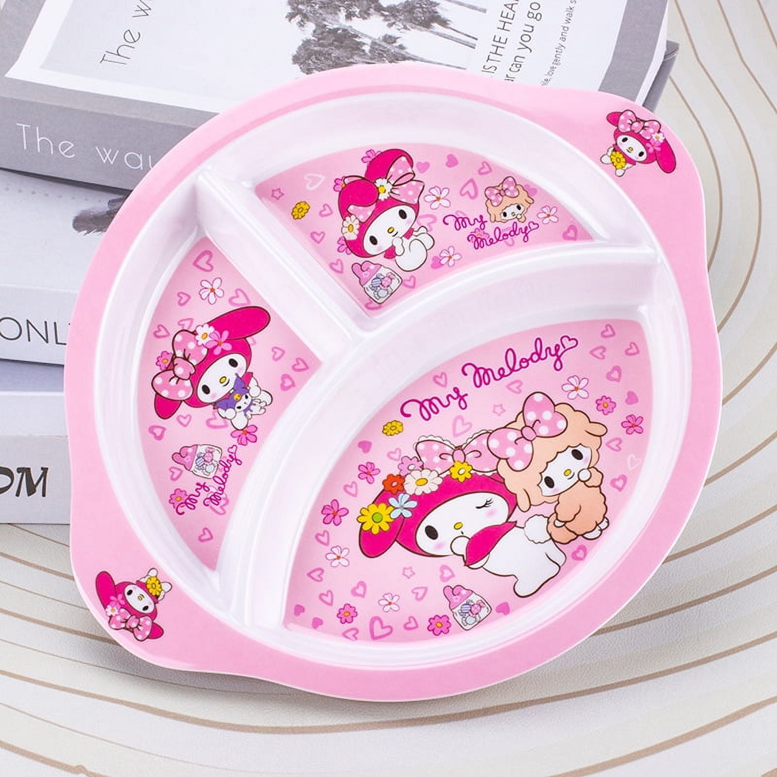 Sanrio Hello Kitty Dinner Plate Compartment Kuromi Tableware Cartoon ...