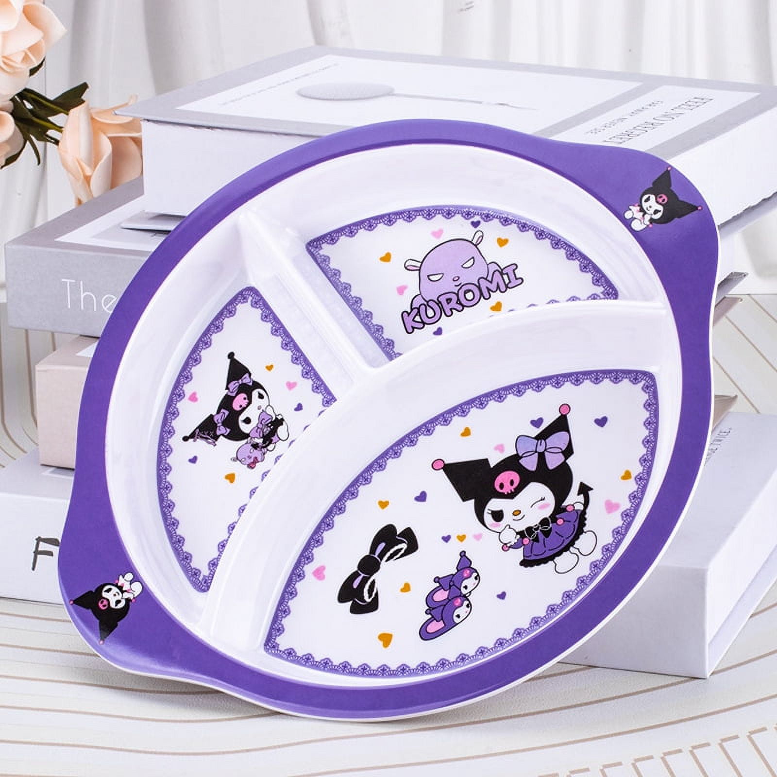 Sanrio Hello Kitty Dinner Plate Compartment Kuromi Tableware Cartoon ...