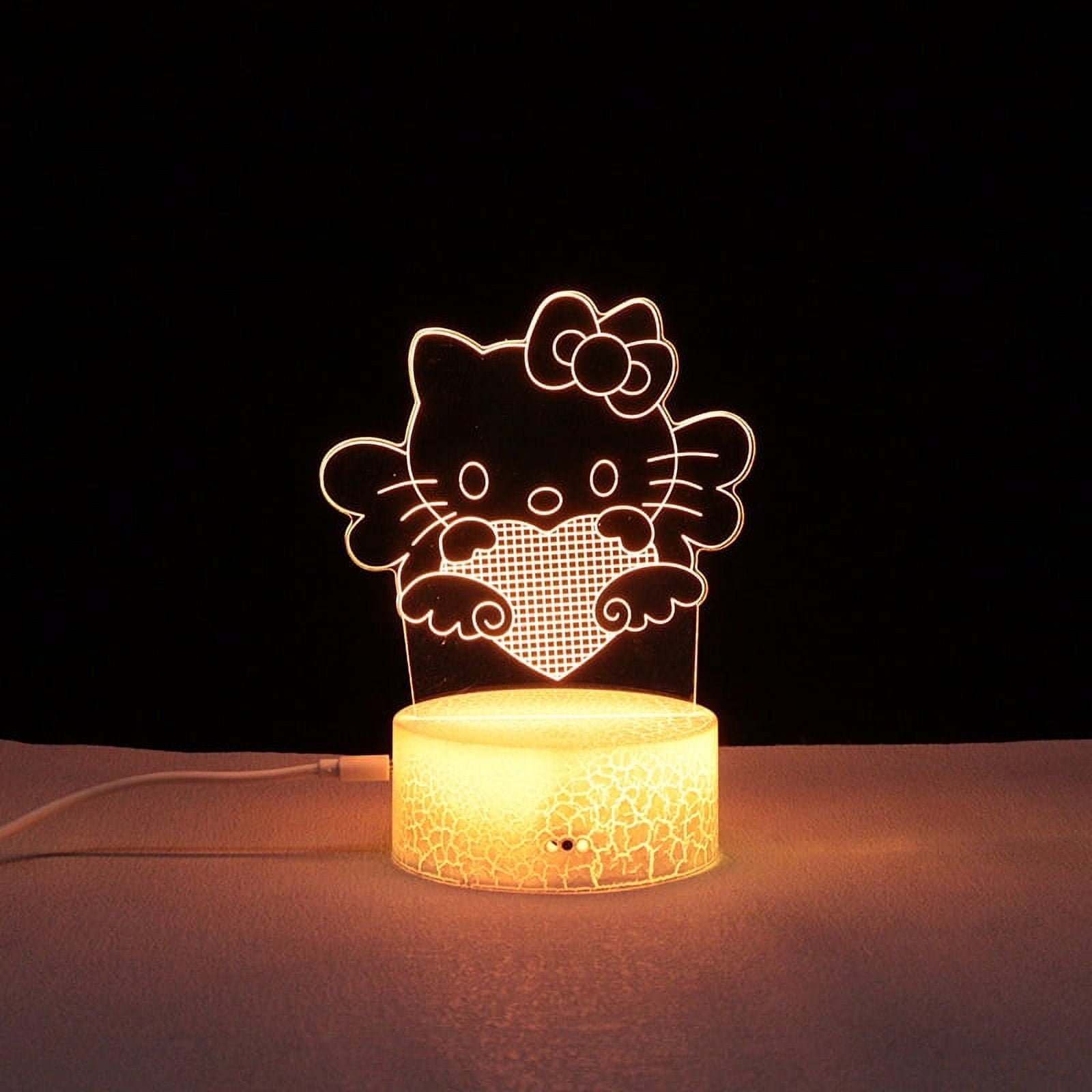 Sanrio Hello Kitty Figures Toys Cartoon Cat 3D Lamp Creative Colorful ...