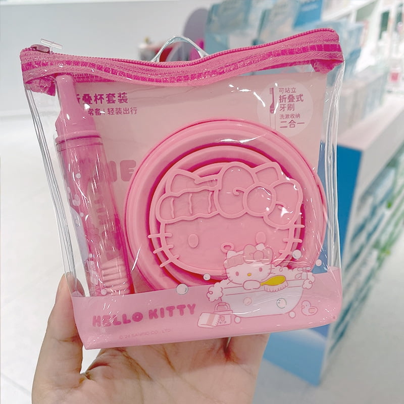 Sanrio Hello Kitty Folding Mouthwash Cup Toothbrush Set My Melody ...