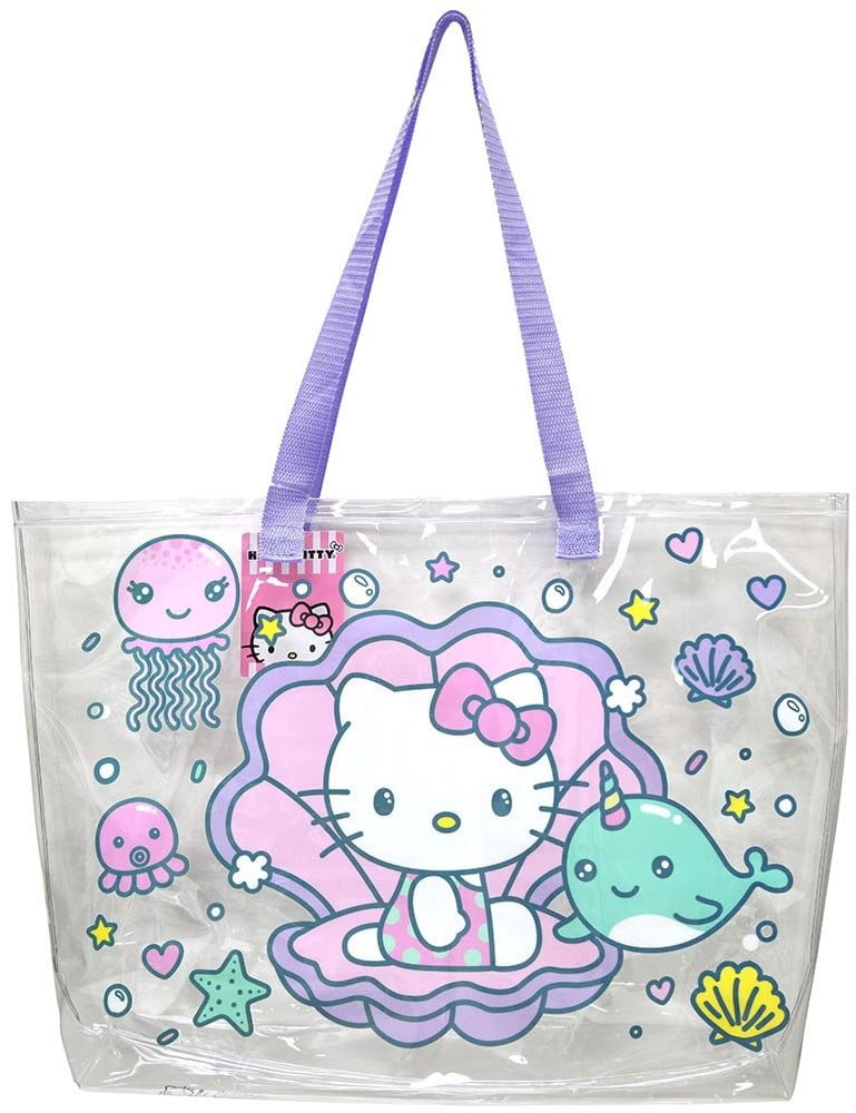"Fast Forward, Sanrio Hello Kitty Transparent Beach Tote Bag, 20""x5 ...