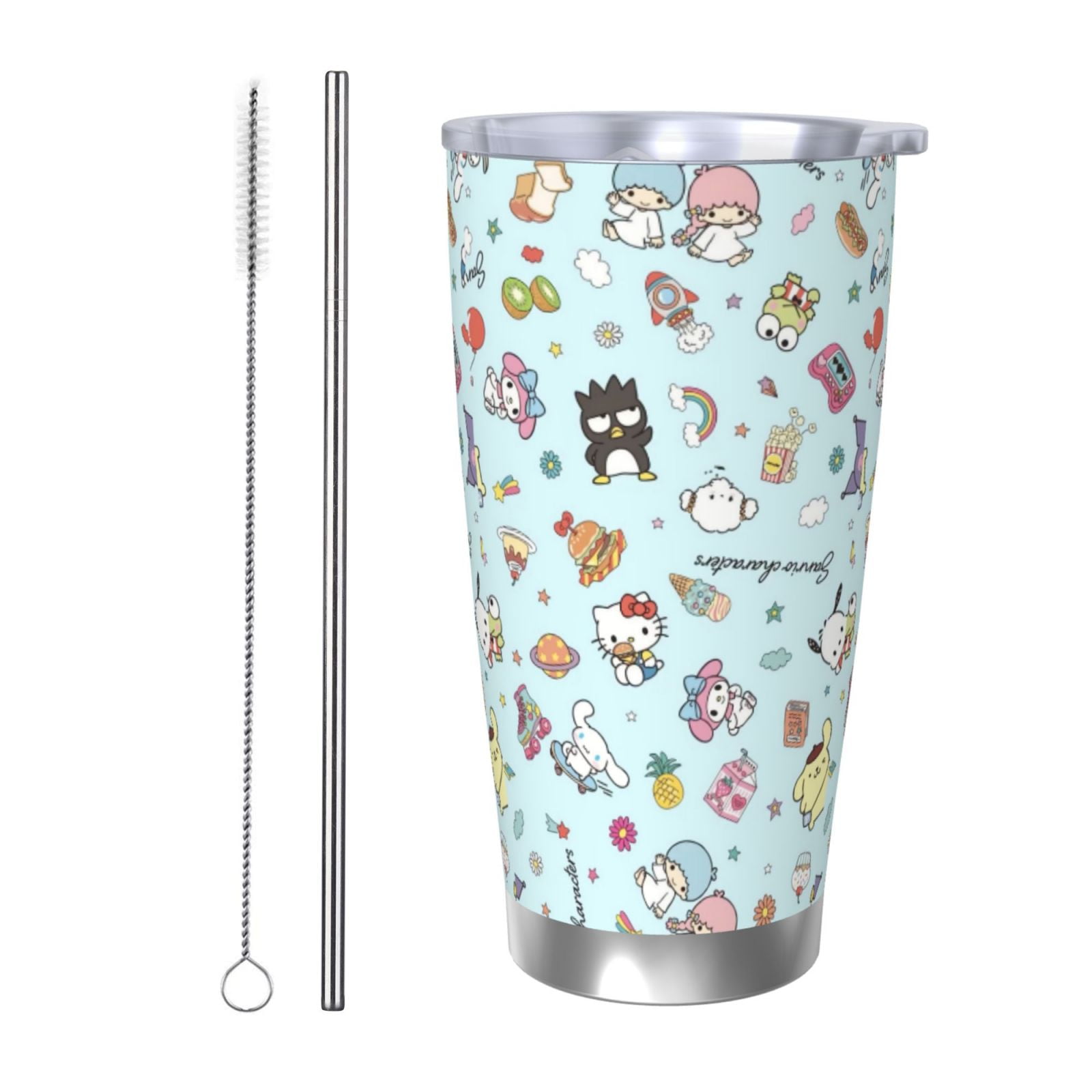 Sanrio Hello Kitty And Friends Kids Water Bottle with Straw Lid,Insulated Stainless Steel ...