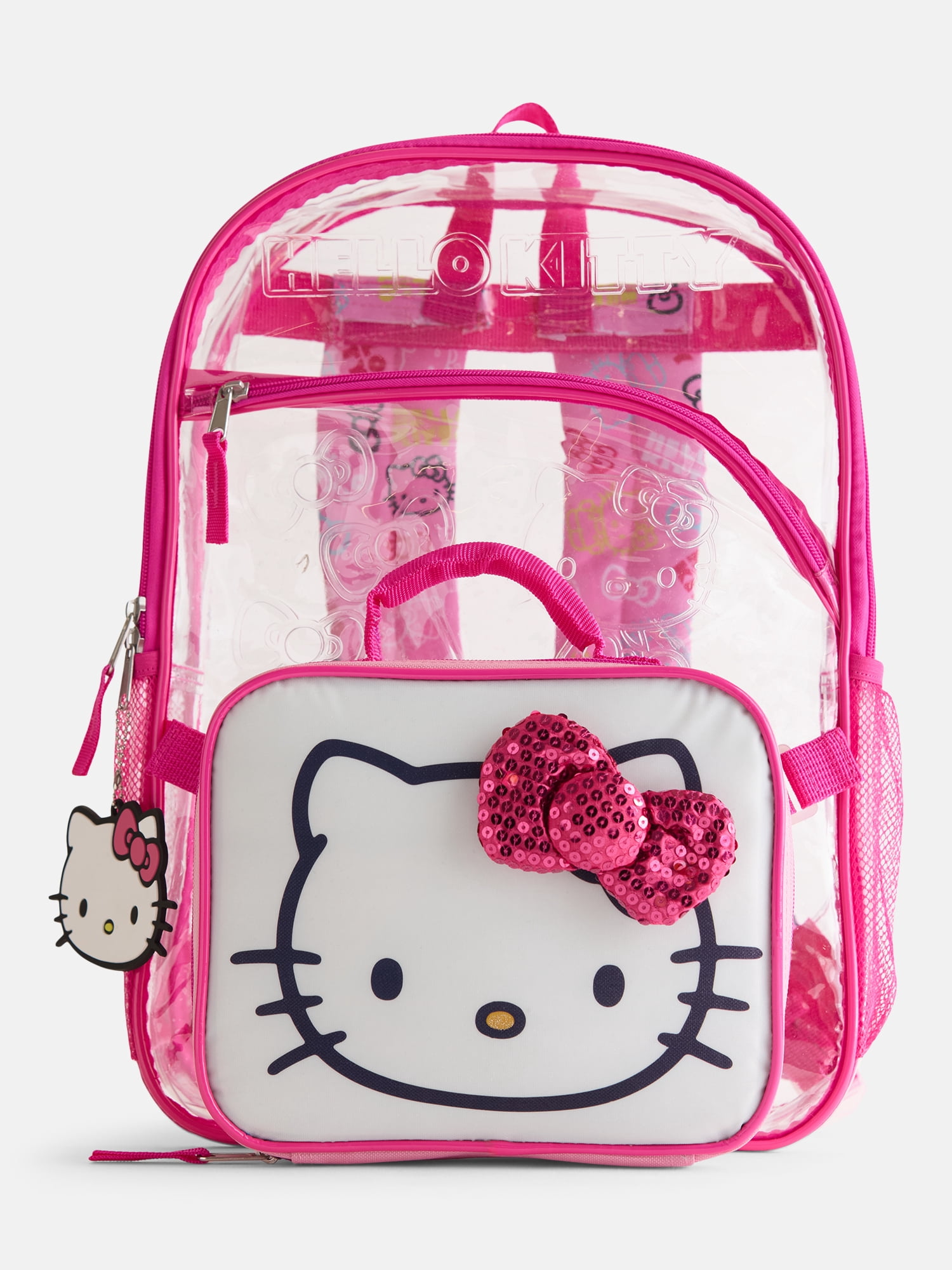 Sanrio Hello Kitty Girls Clear Backpack Set with Lunch Bag and Keychain ...
