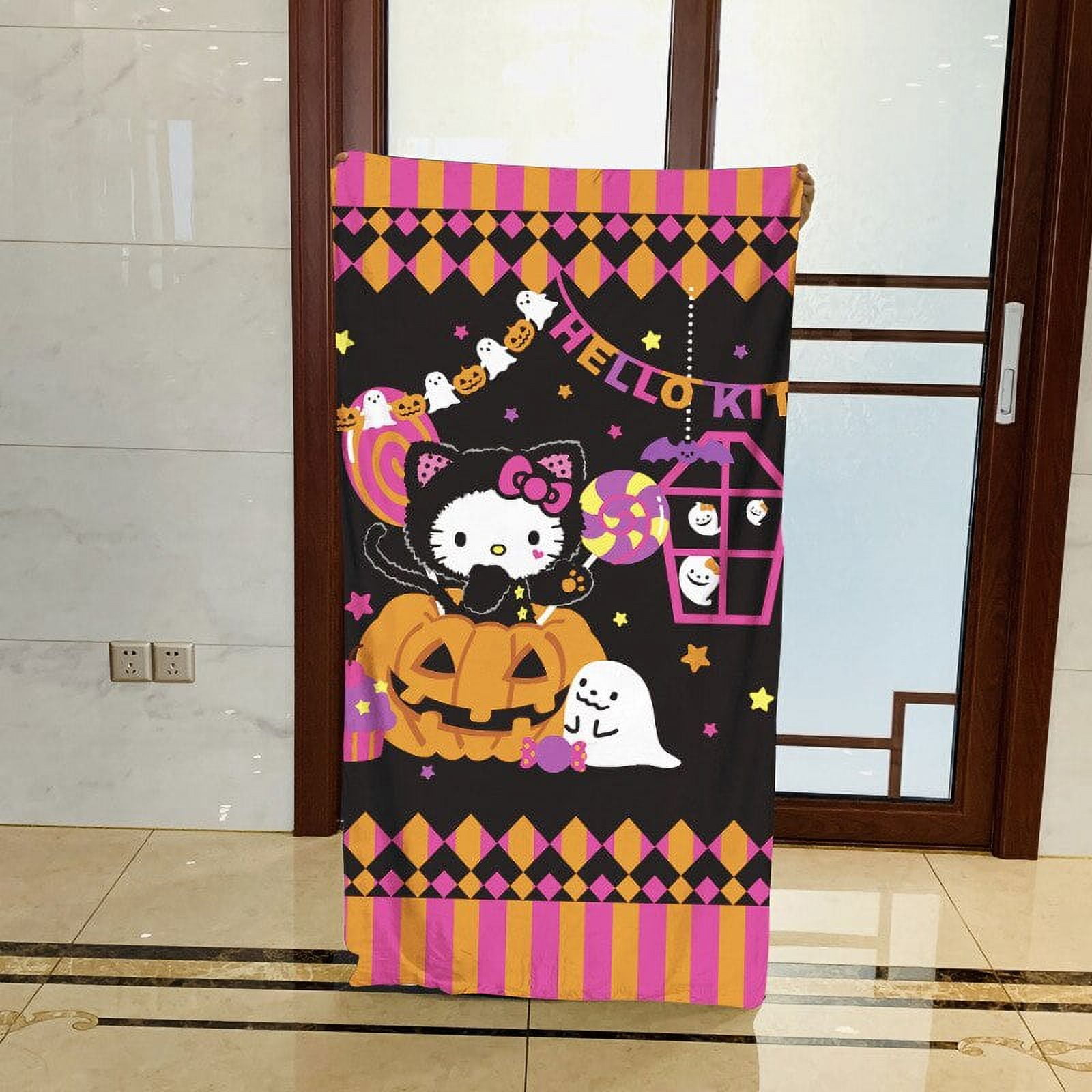 Sanrio Hello Kitty Halloween Ghost Plush Blanket New Kawaii Anime Kt ...