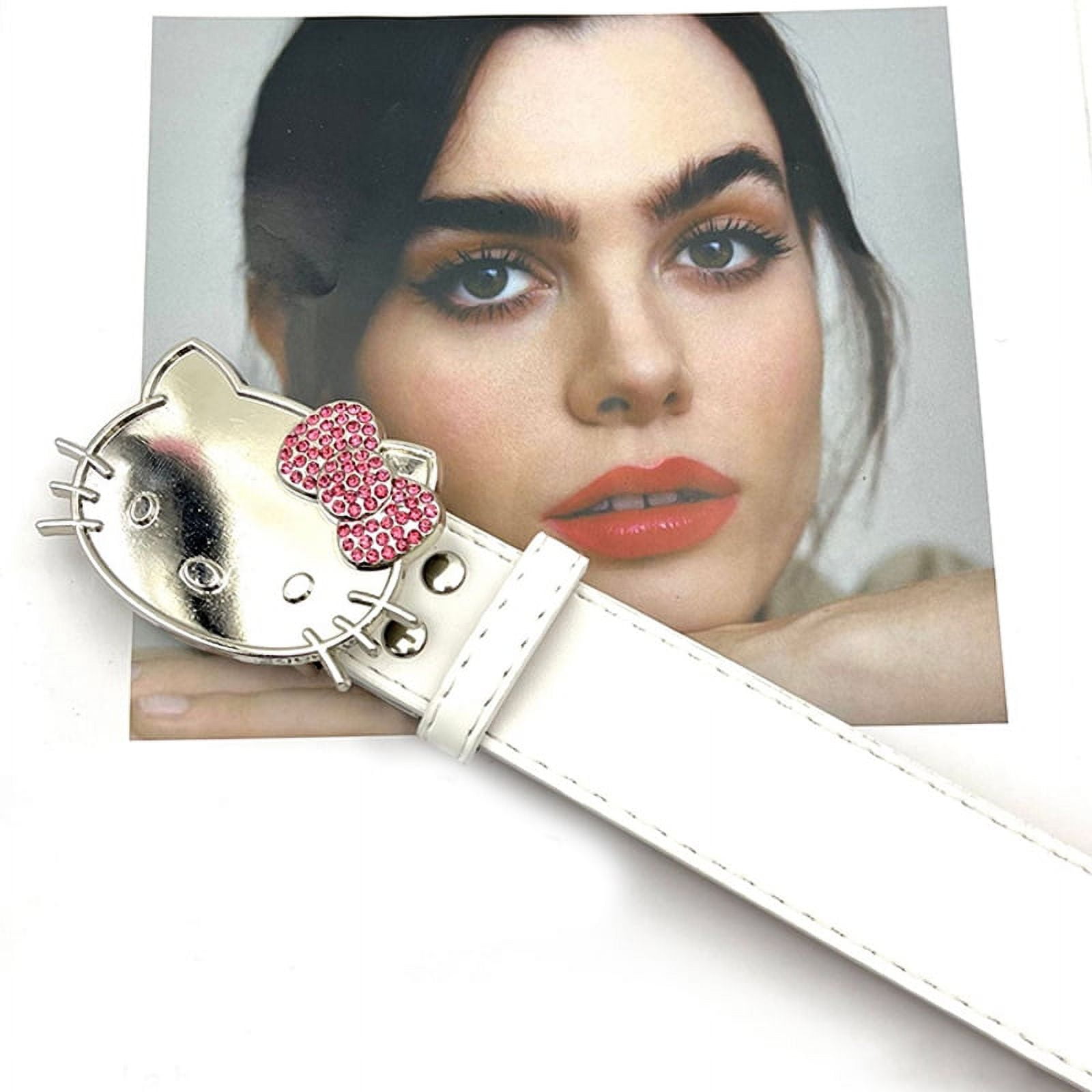 Sanrio Hello Kitty Head Rhinestone Girl Heart Y2K Belt Cartoon Belt Cool Girl Clothing ...