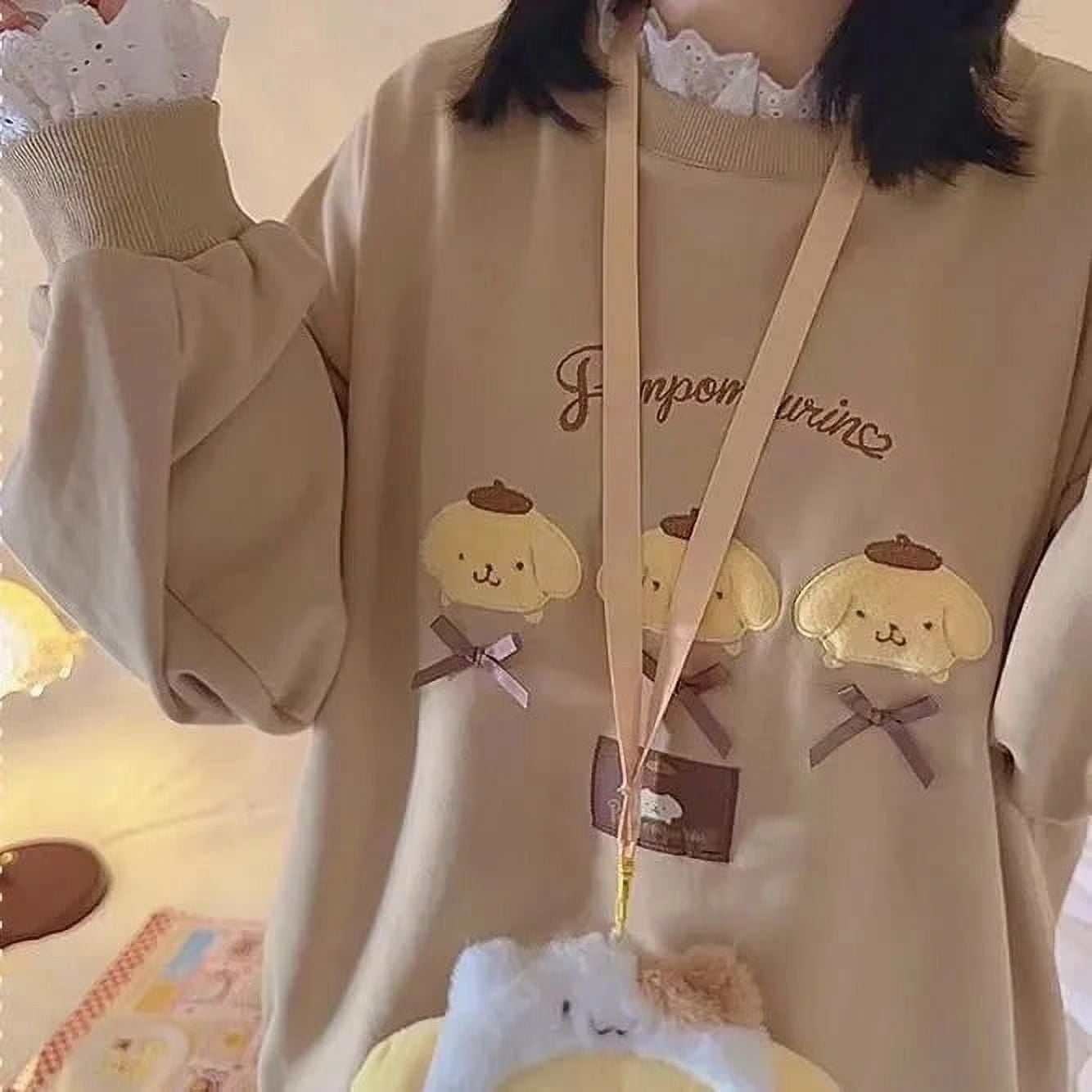 Sanrio Hello Kitty Hoodies Kawaii Women Lace Cinnamoroll Sweatshirt ...