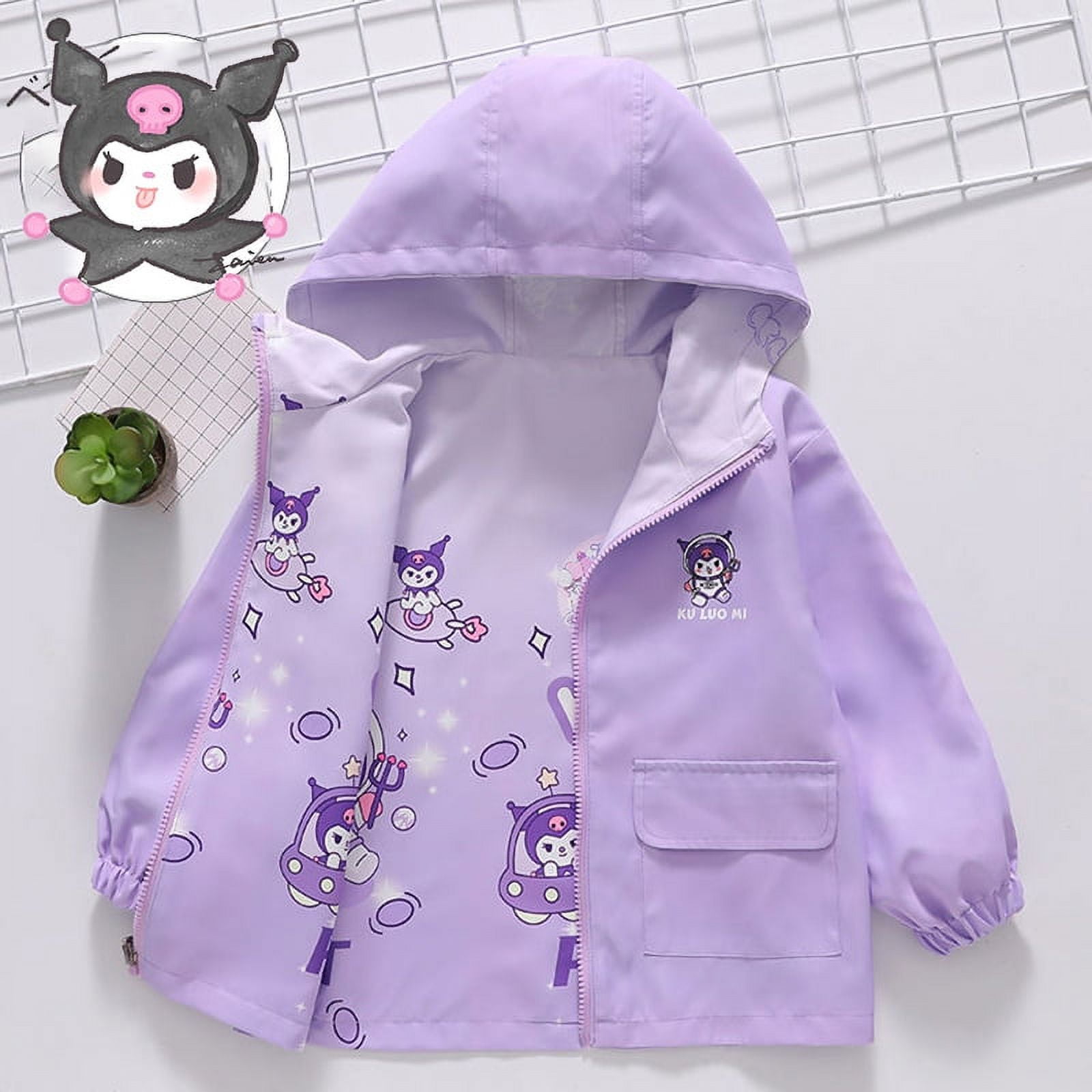 Sanrio Hello Kitty Jacket Kawaii Cartoon Spring Autumn Windbreak Hooded ...