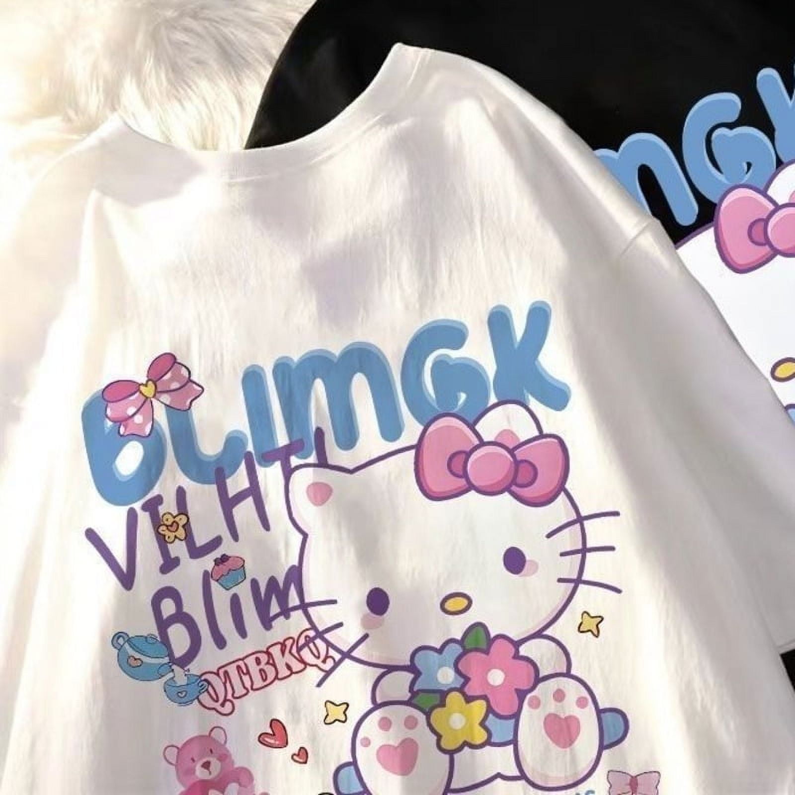Sanrio Hello Kitty Kawaii Anime Cartoon Graphic T-shirt Korean Popular ...