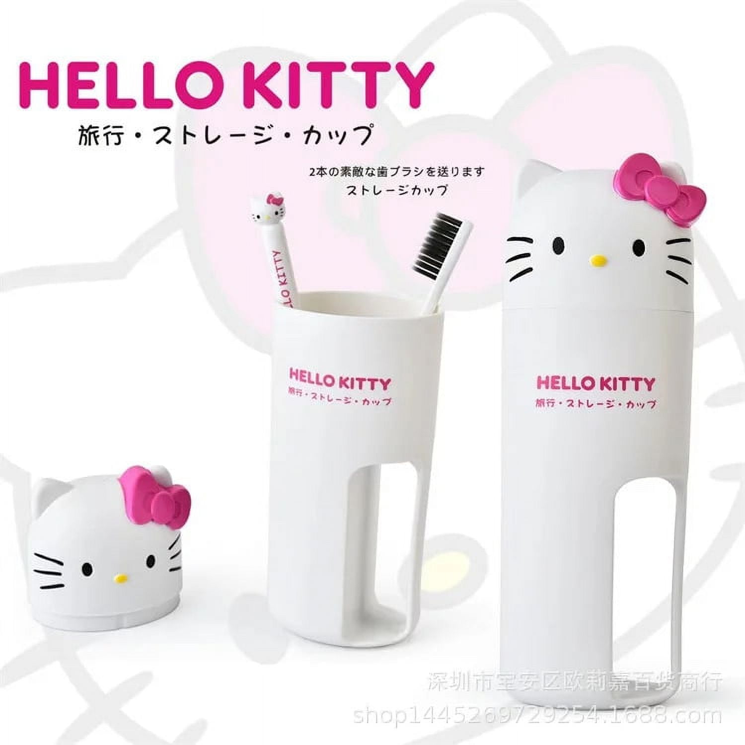 Sanrio Hello Kitty Kawaii Travel Toothbrush Set Wash Cup Toothbrush ...