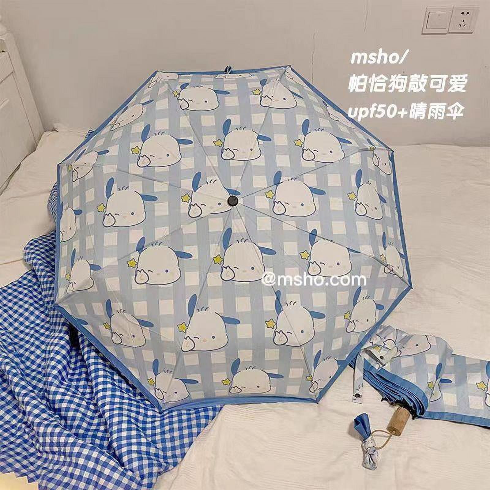 Sanrio Hello Kitty Kawaii Umbrella Cute Cartoon Anime Black Rubber ...
