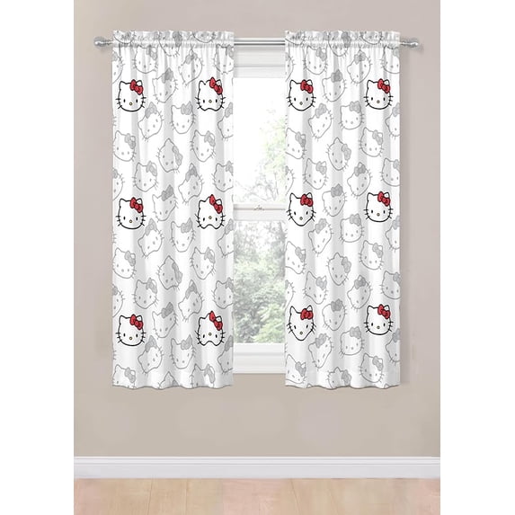 Sanrio Hello Kitty Kitty Kat 2 Panel Blackout Curtain Set, 63 Inch Long ...