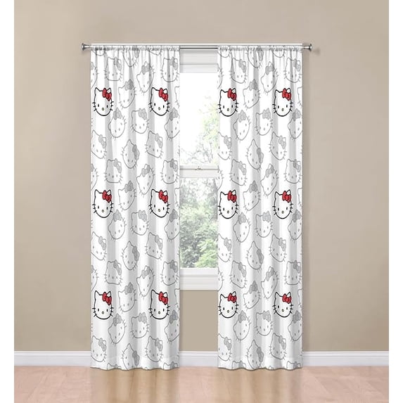 Sanrio Hello Kitty Kitty Kat 2 Panel Blackout Curtain Set, 84 Inch Long ...