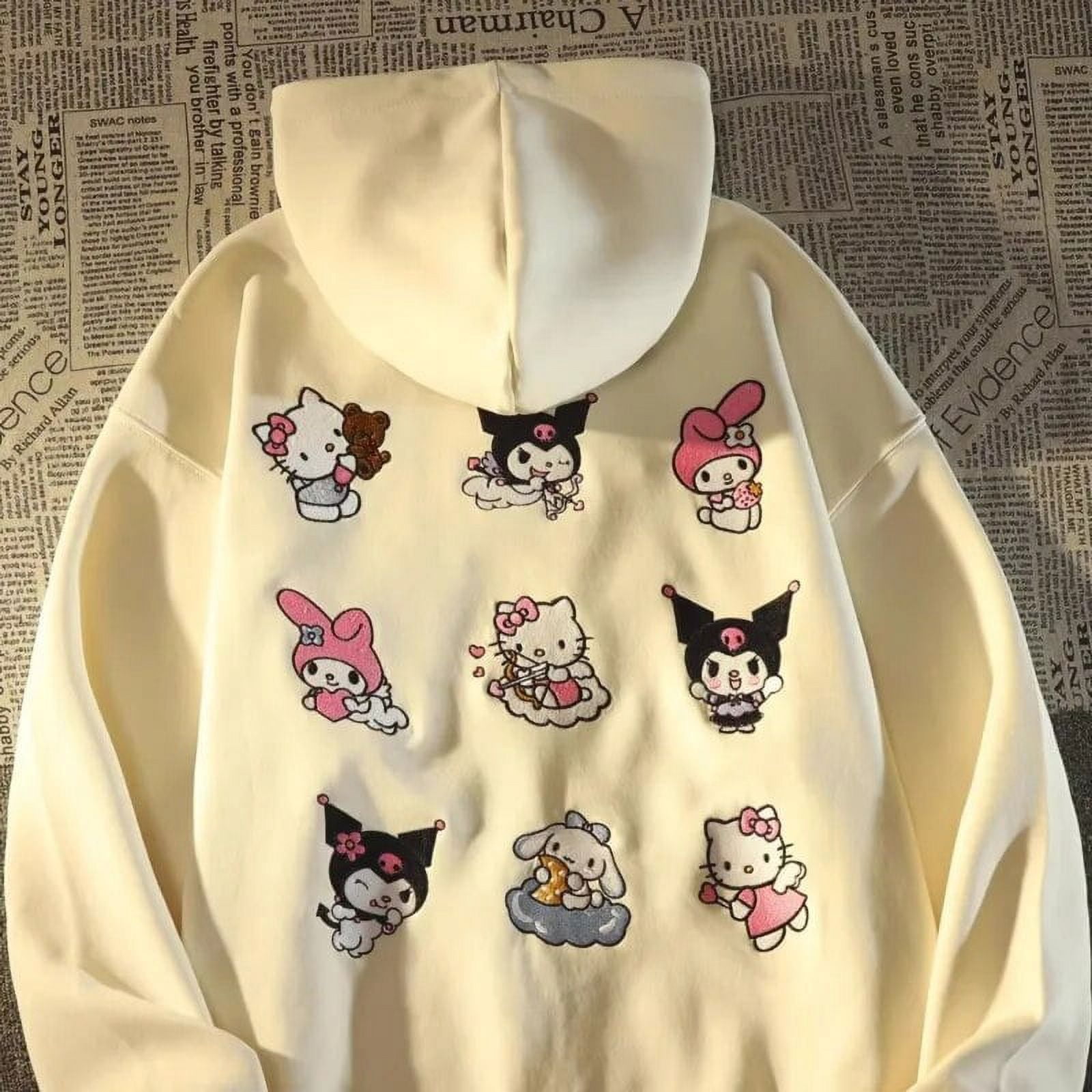 Sanrio Hello Kitty Kuromi Cardigan Hoodie Hip Hop Y2k Harajuku Zipper ...