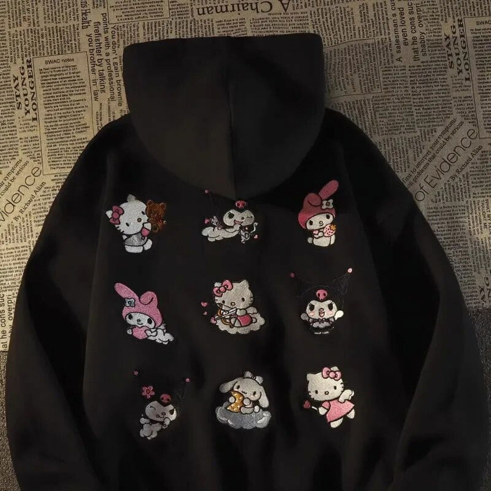 Sanrio Hello Kitty Kuromi Cardigan Hoodie Hip Hop Y2k Harajuku Zipper ...