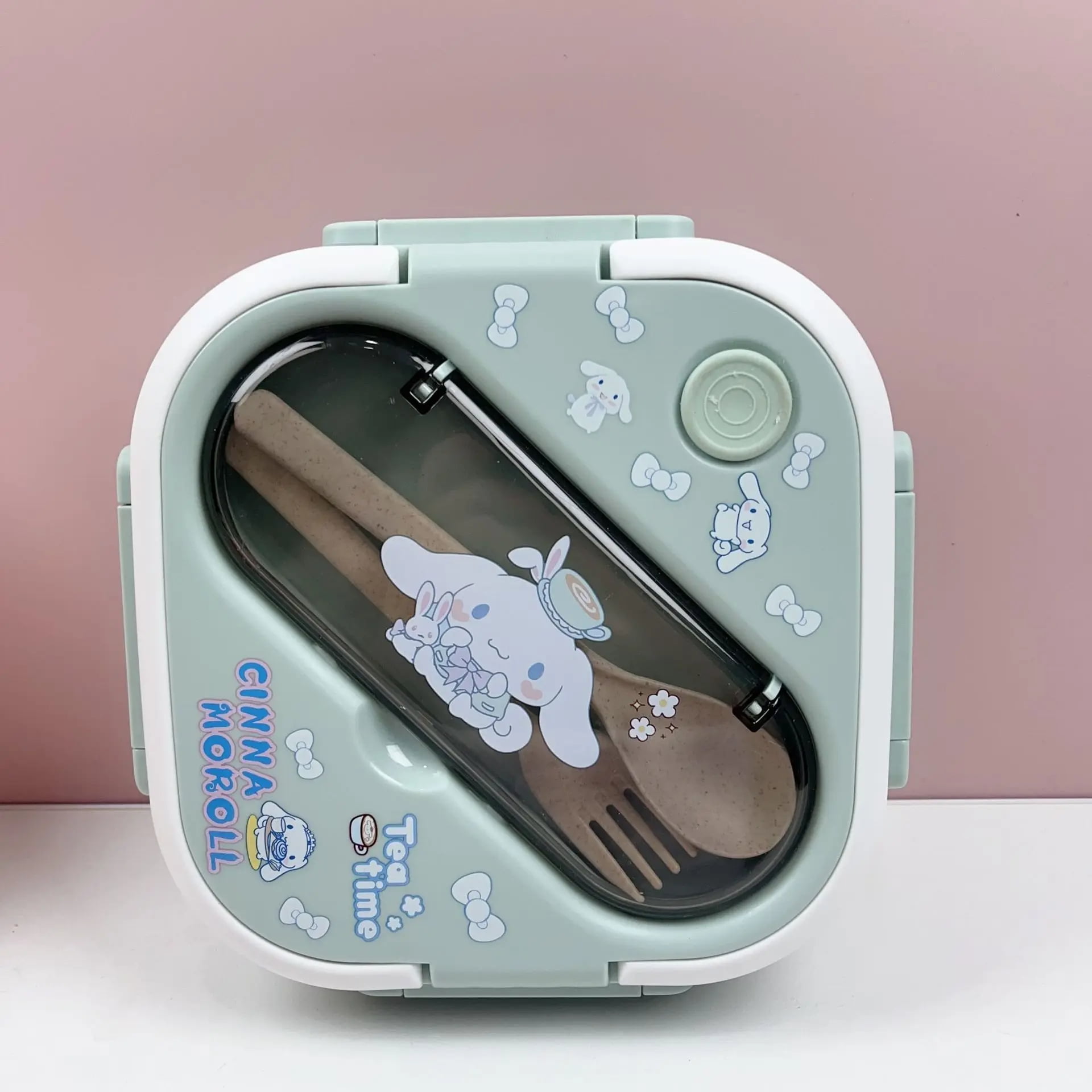 Sanrio Hello Kitty Kuromi Cinnamoroll Plastic Lunch Box Bring Cutlery ...