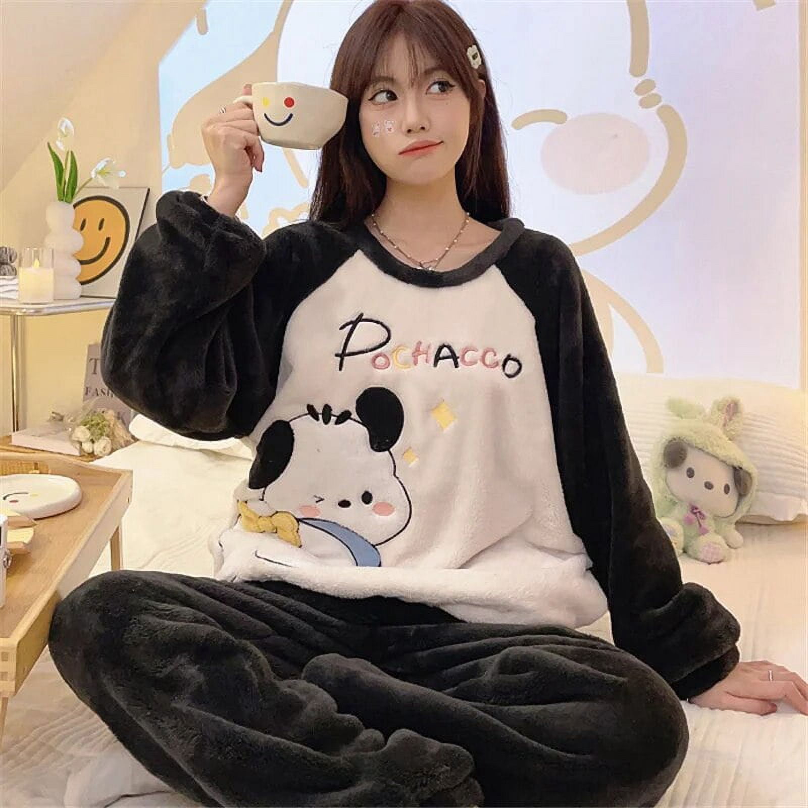 Sanrio Hello Kitty Kuromi My Melody Pochacco Pajamas Set Cute Cartoon ...
