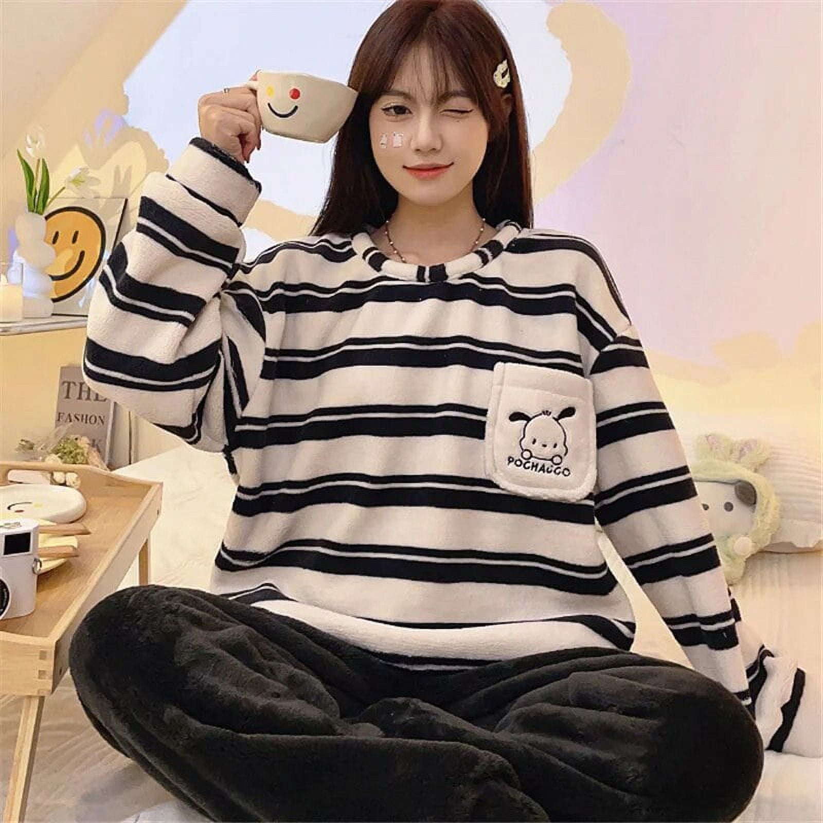 Sanrio Hello Kitty Kuromi My Melody Pochacco Pajamas Set Cute Cartoon ...