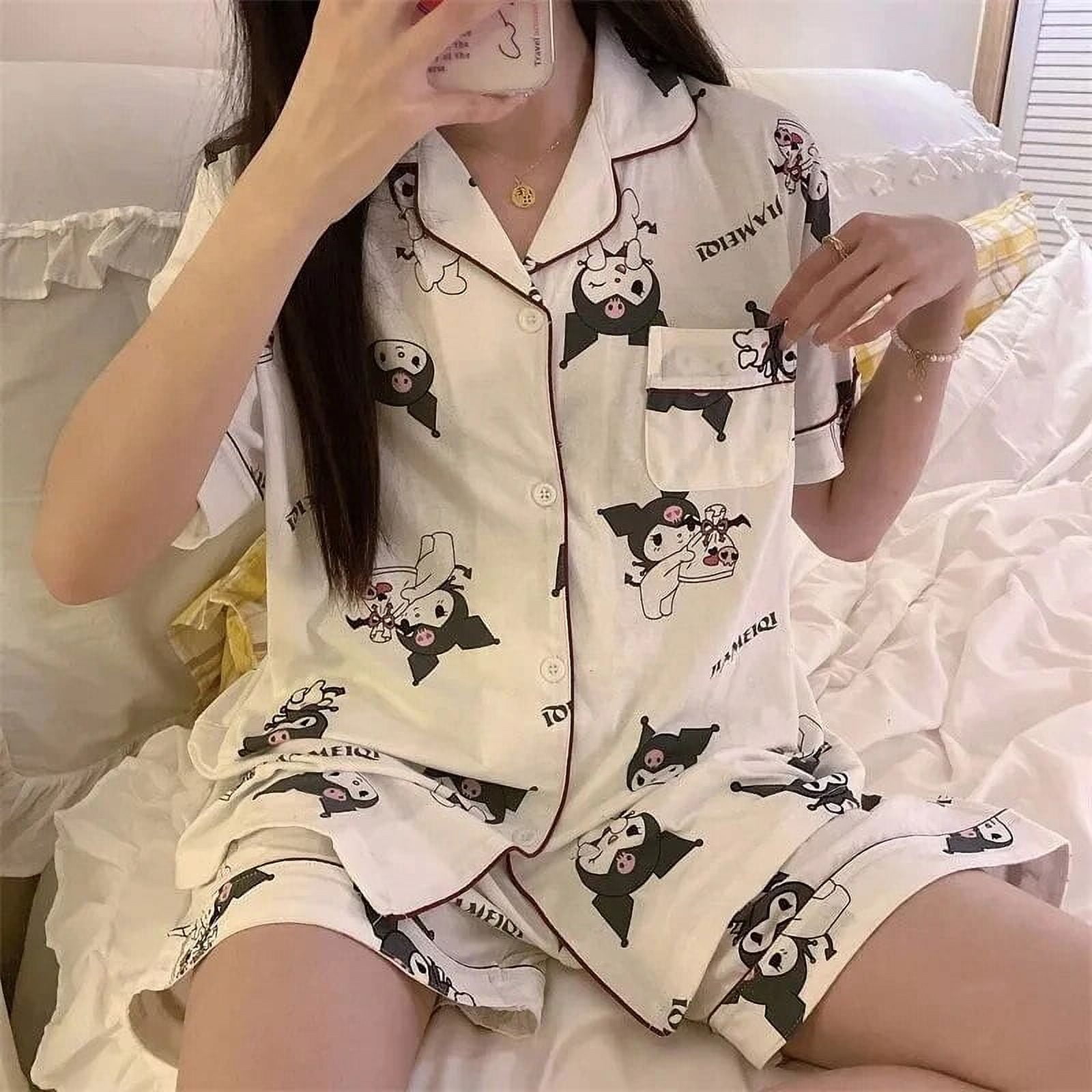 Sanrio Hello Kitty Kuromi Pajamas Pant Short-sleeved Sleepwear Casual ...